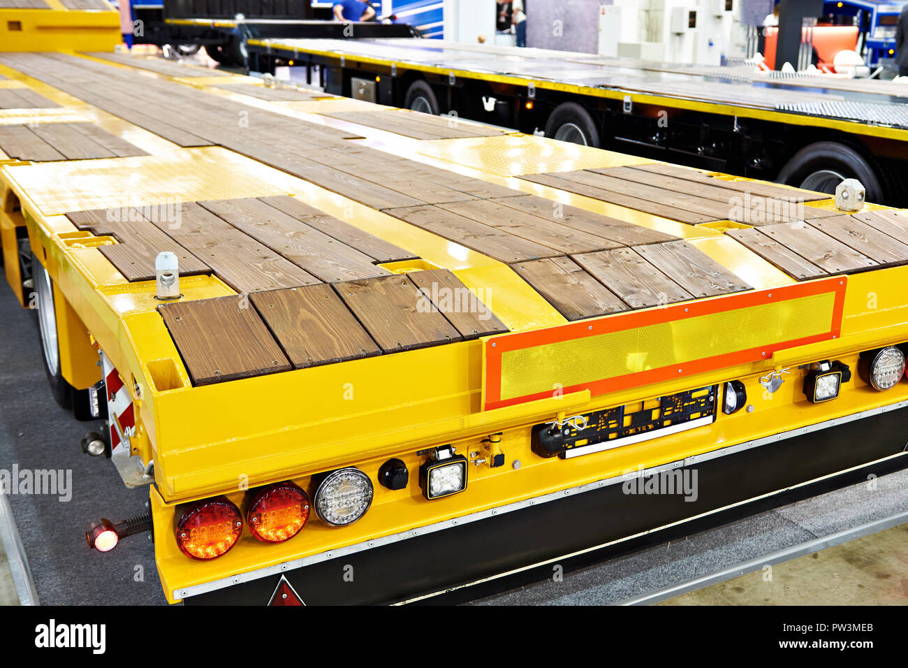 Trailer and semitrailer for transportation of containers Stock Photo ...