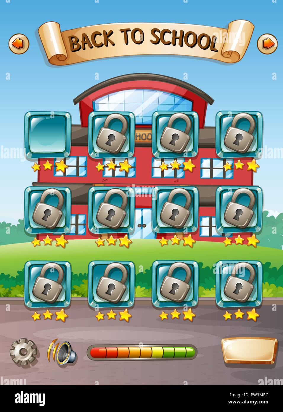 Game template with school background illustration Stock Vector Image ...