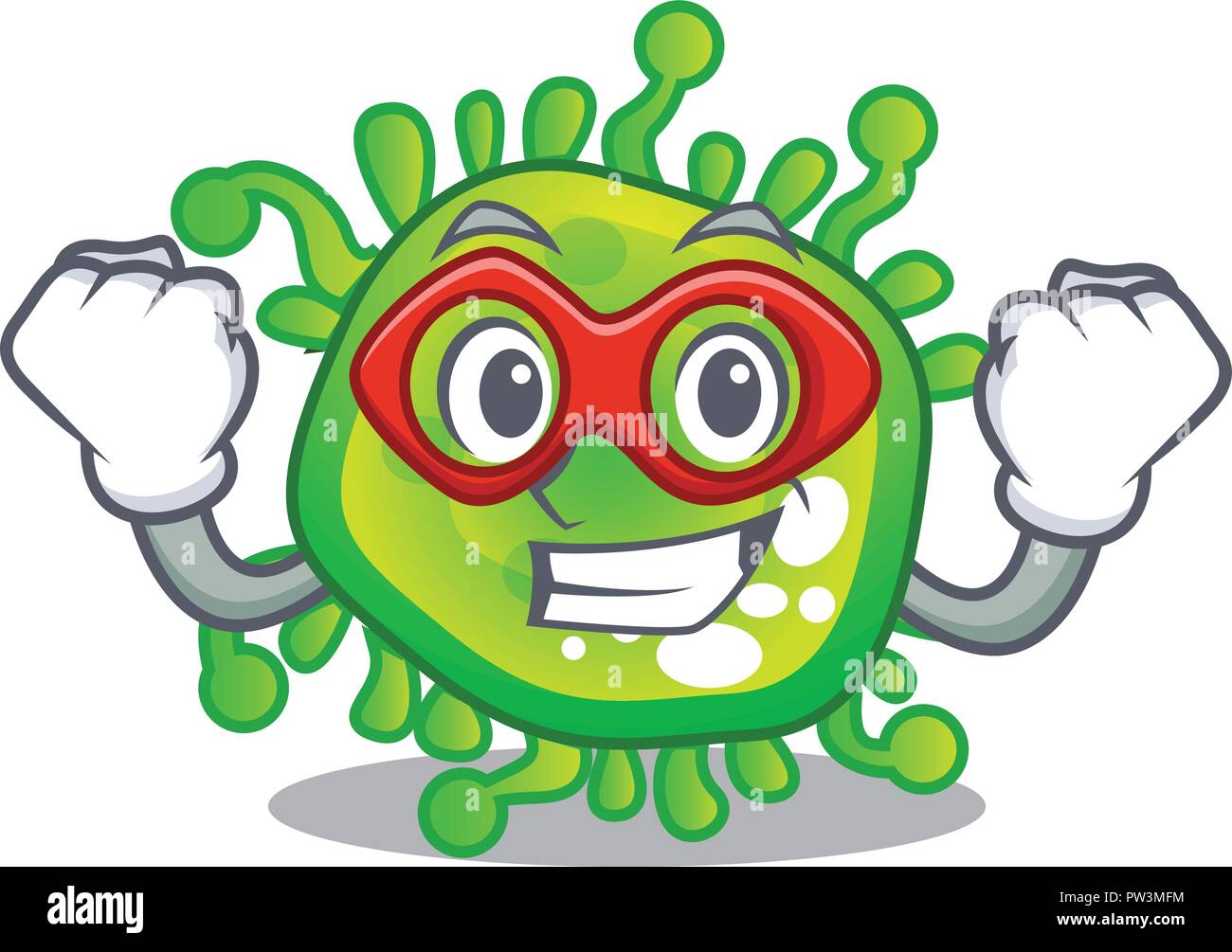 Super hero cartoon microba virus bacteria in body Stock Vector Image ...