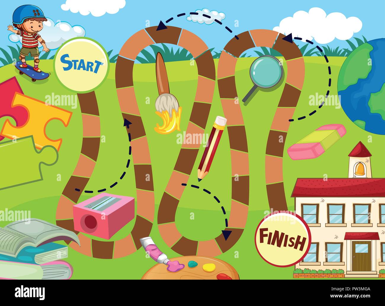 School element game template illustration Stock Vector Image & Art - Alamy