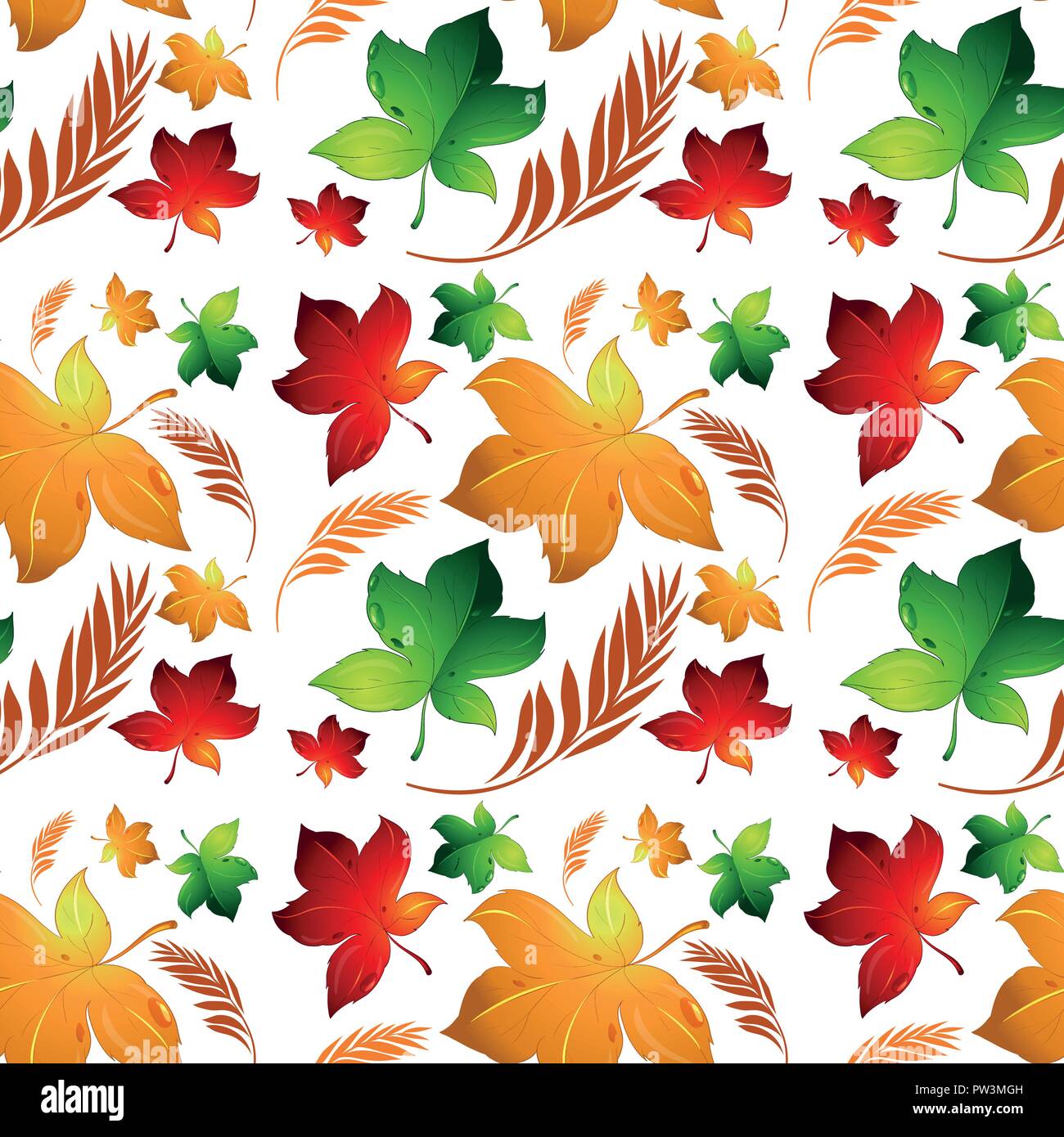 Autumn leaf seamless background illustration Stock Vector Image & Art ...