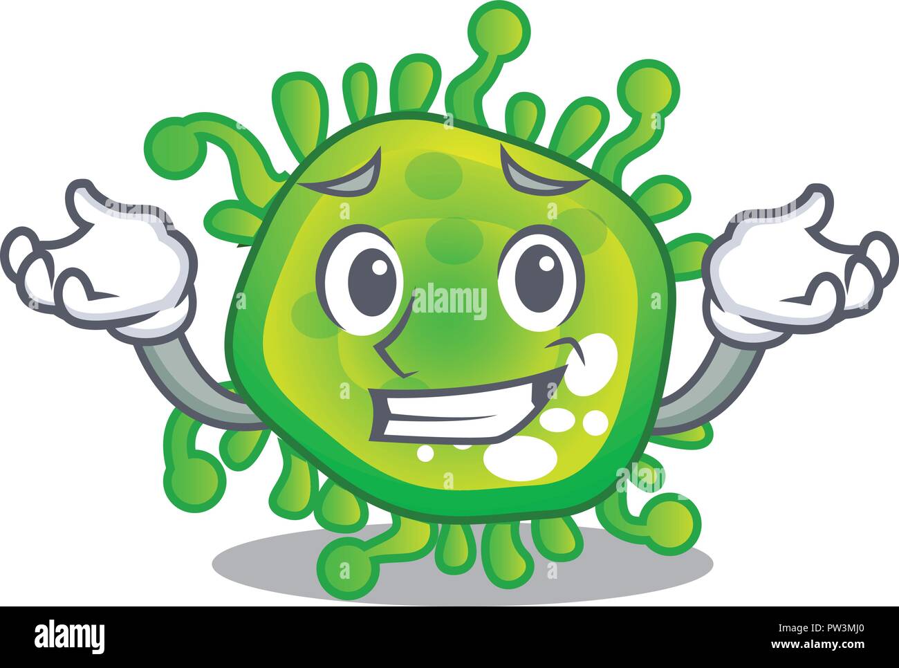 Grinning cartoon microba virus bacteria in body Stock Vector Image ...