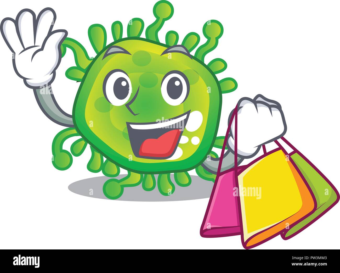 Shopping cartoon microba virus bacteria in body Stock Vector Image ...