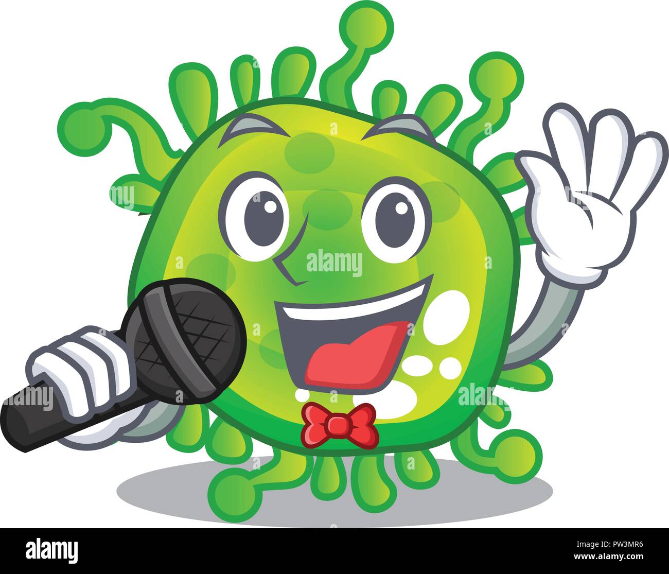 Singing cartoon microbes on the humans hand Stock Vector Image & Art ...