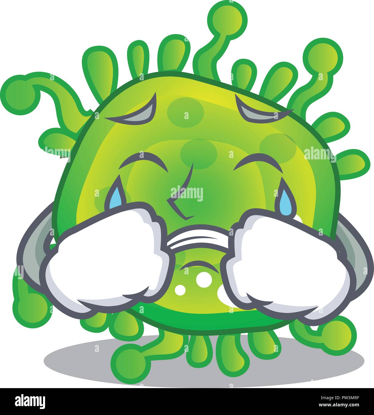 Crying cartoon microbes on the humans hand Stock Vector Image & Art - Alamy
