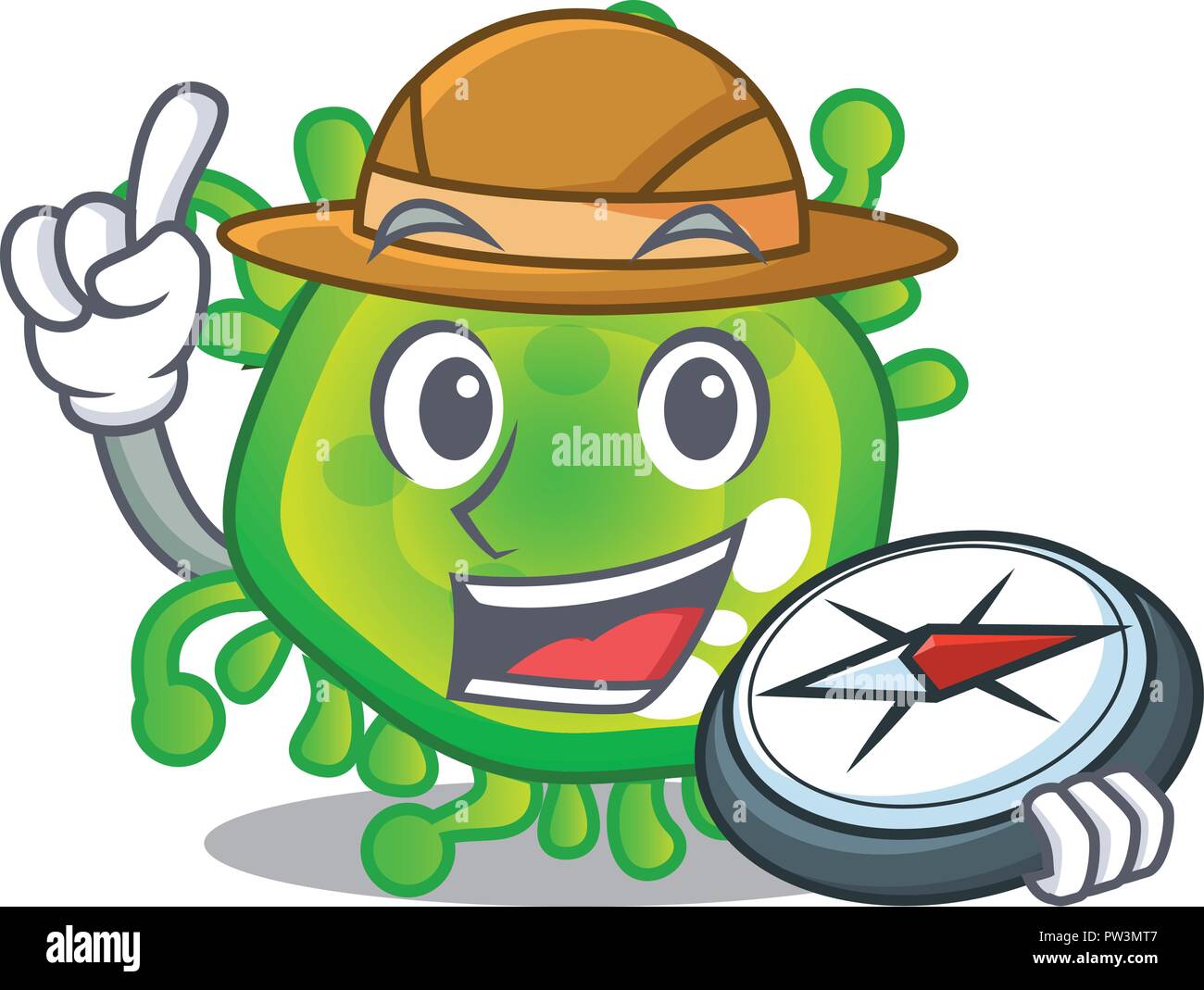 Explorer cartoon microbes on the humans hand Stock Vector Image & Art ...