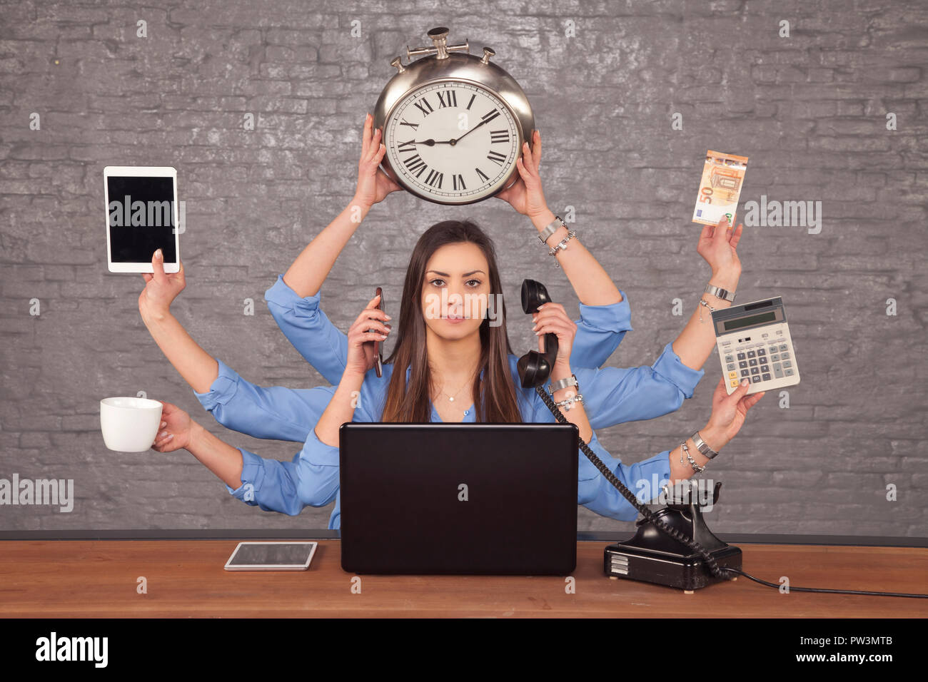 Woman organised multitask hi-res stock photography and images - Alamy