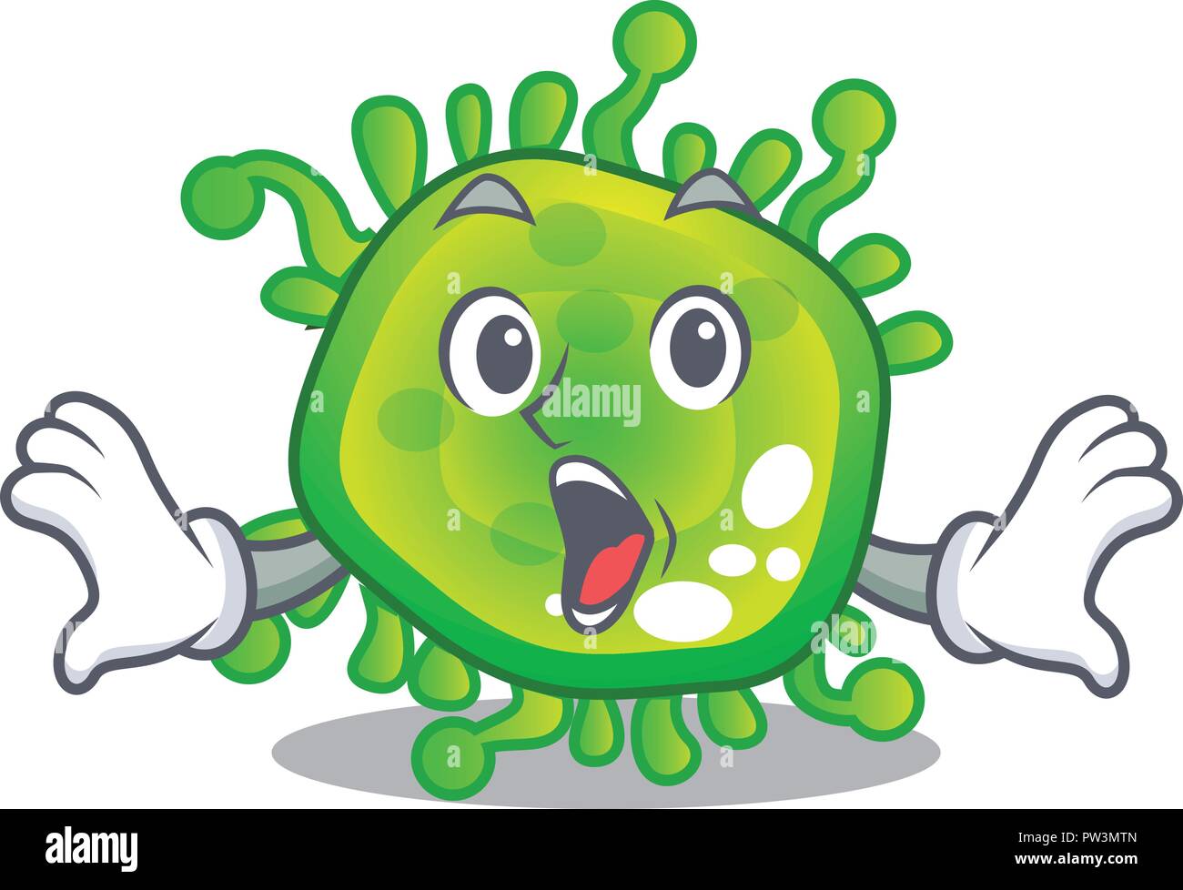 Surprised cartoon microbes on the humans hand Stock Vector Image & Art ...