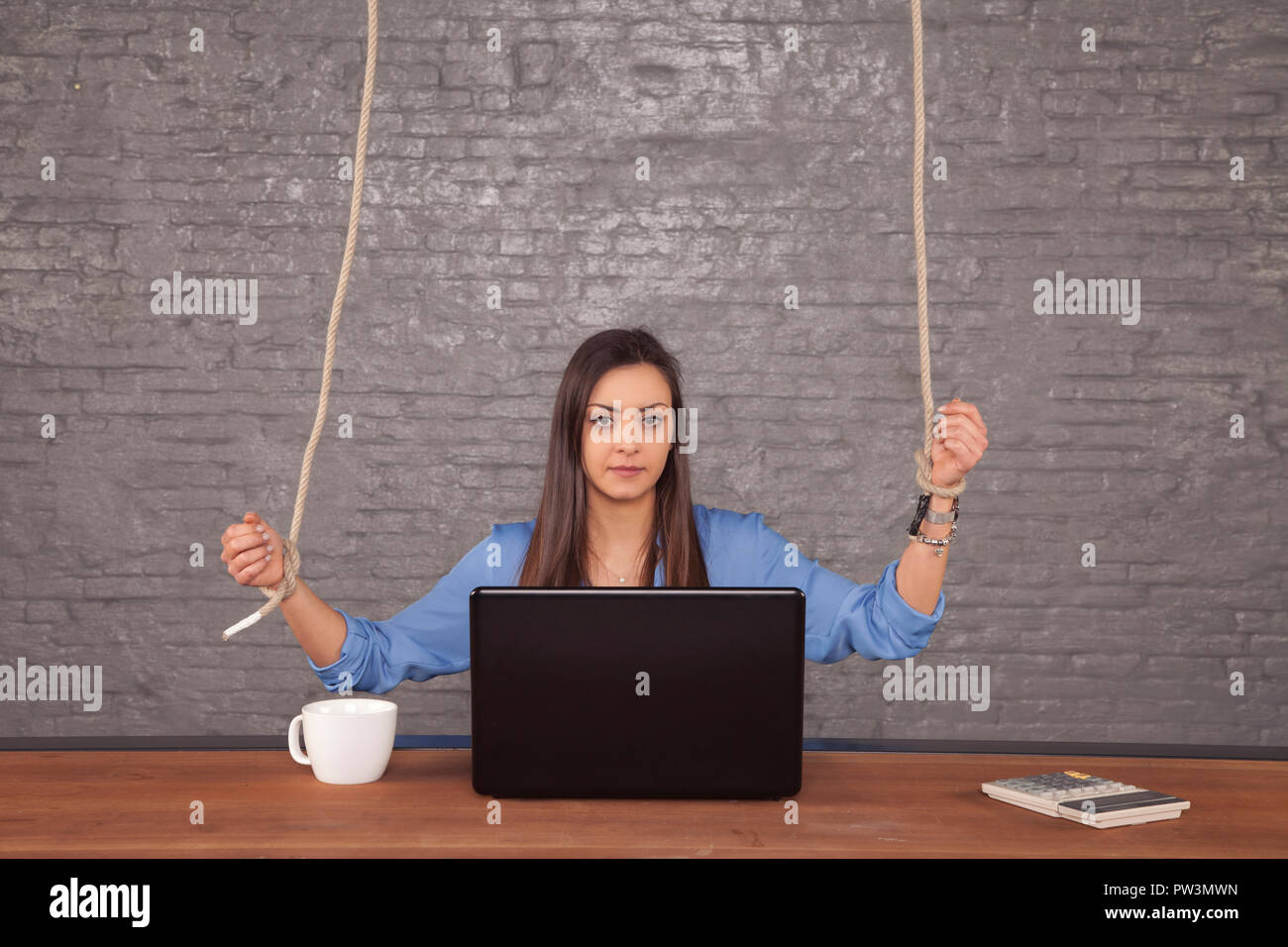 business woman steered from above Stock Photo - Alamy