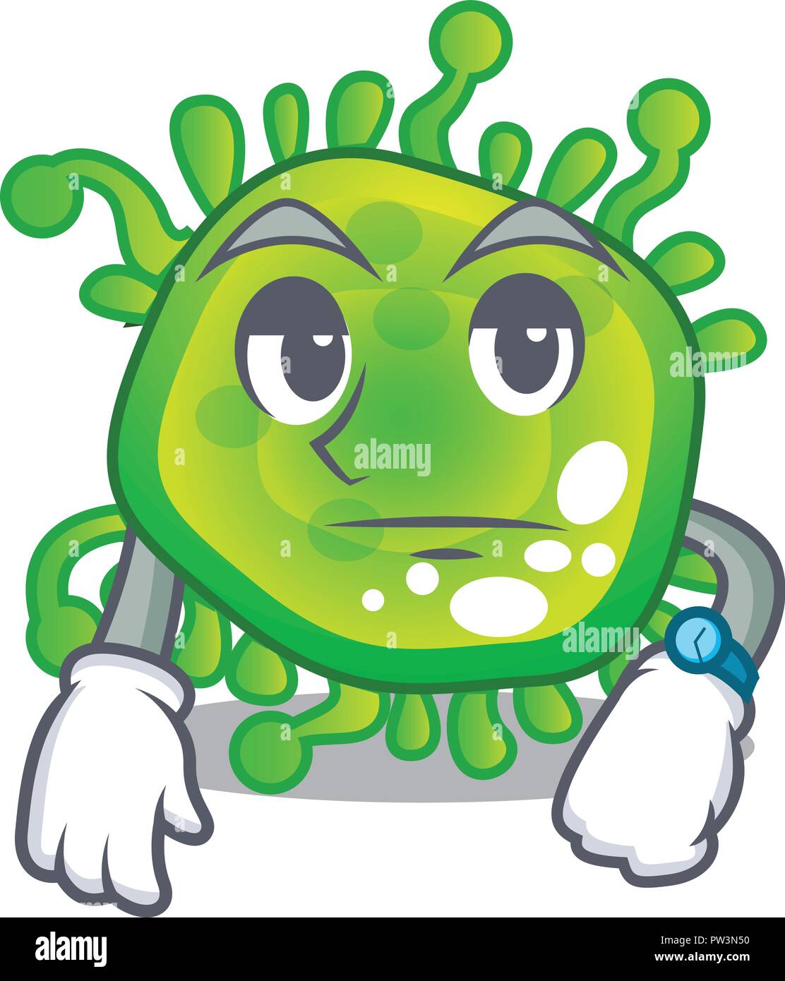 Waiting virus cells bacteria microbe isolated mascot Stock Vector Image ...