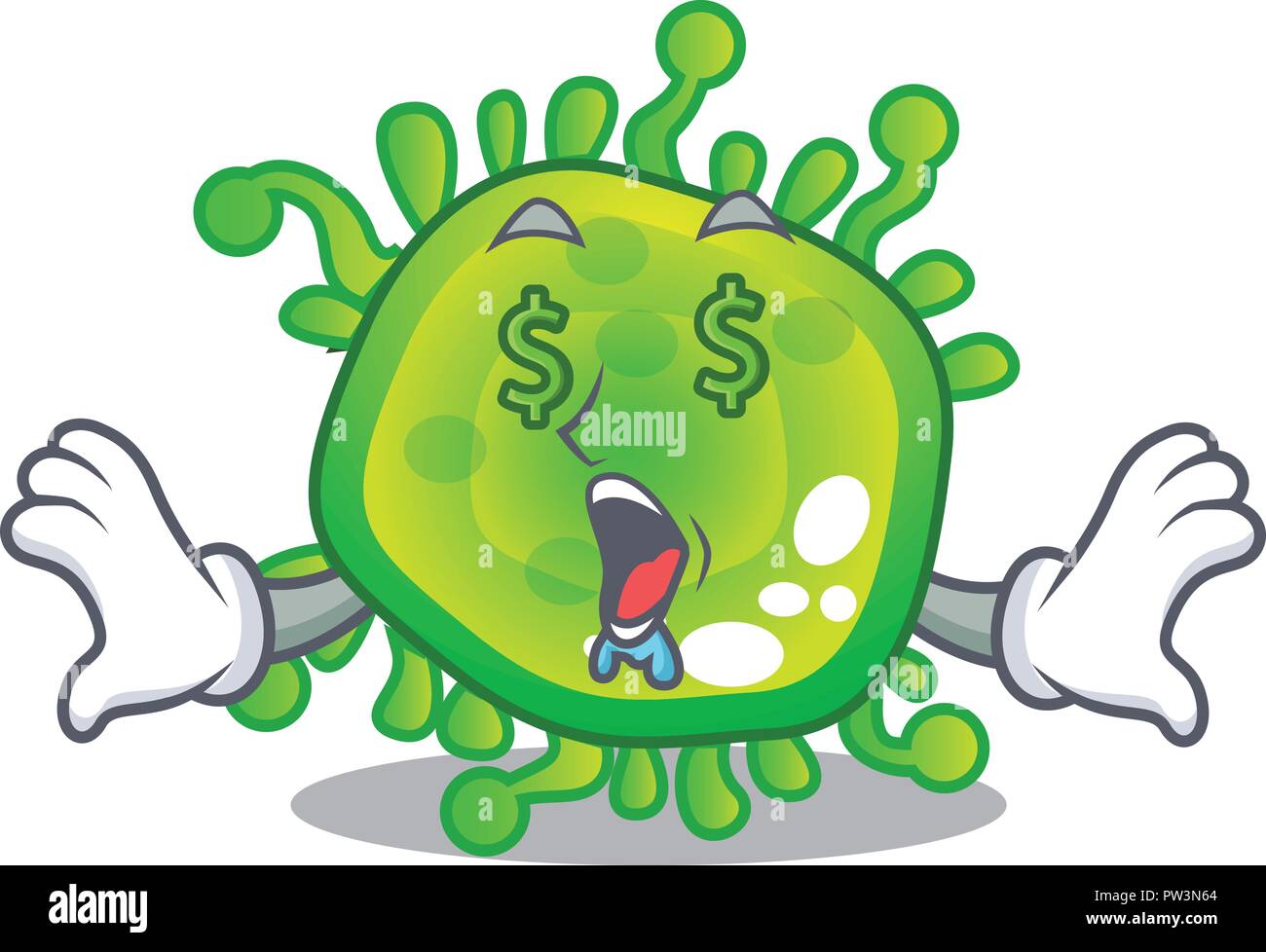 Money eye virus cells bacteria microbe isolated mascot Stock Vector ...