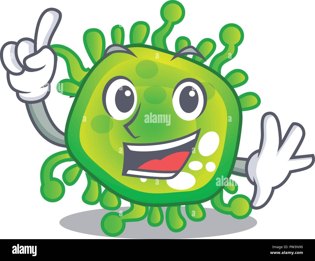 Finger virus cells bacteria microbe isolated mascot Stock Vector Image ...