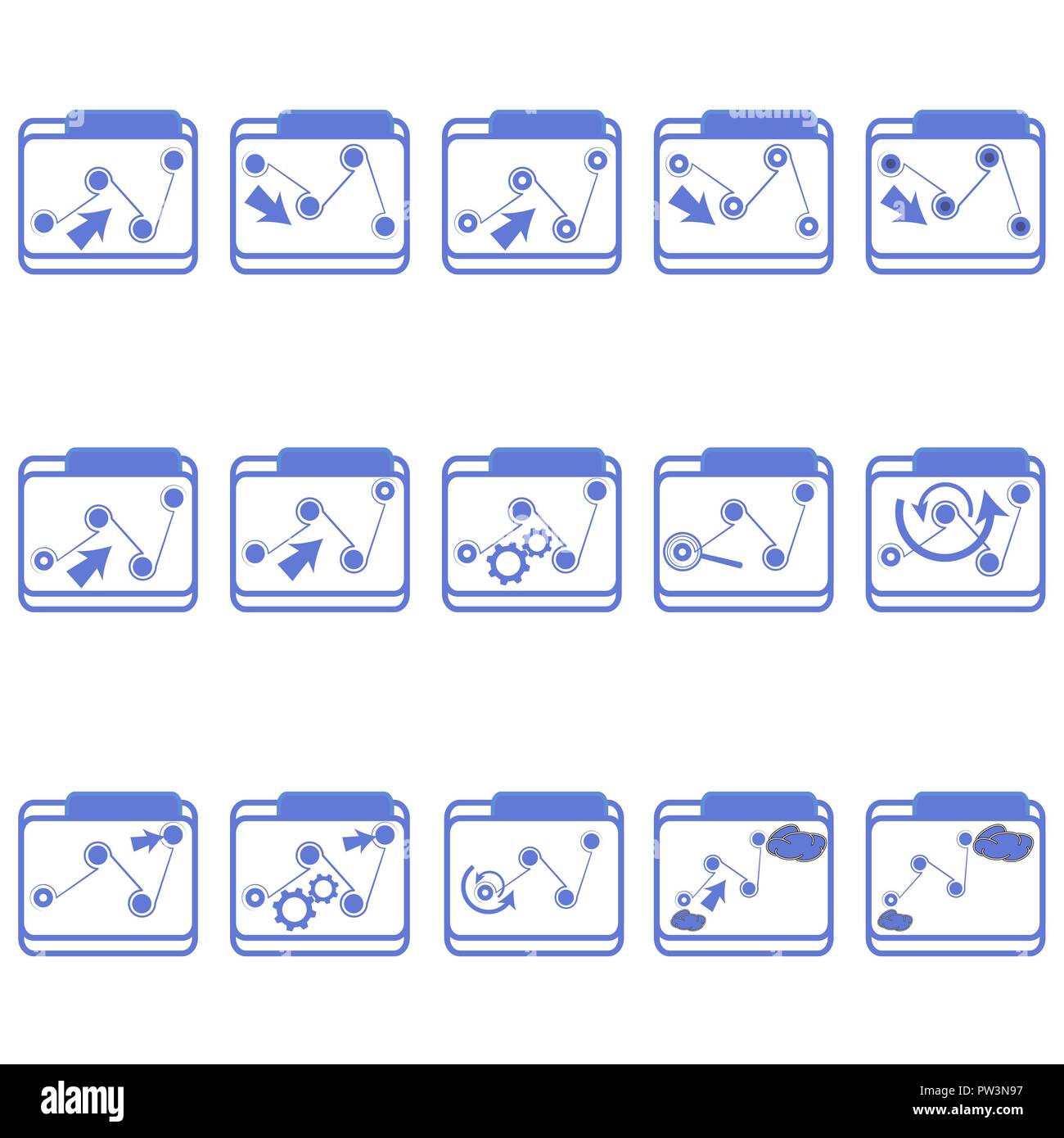Set of linear icons on SEO optimization theme, search analysis ...