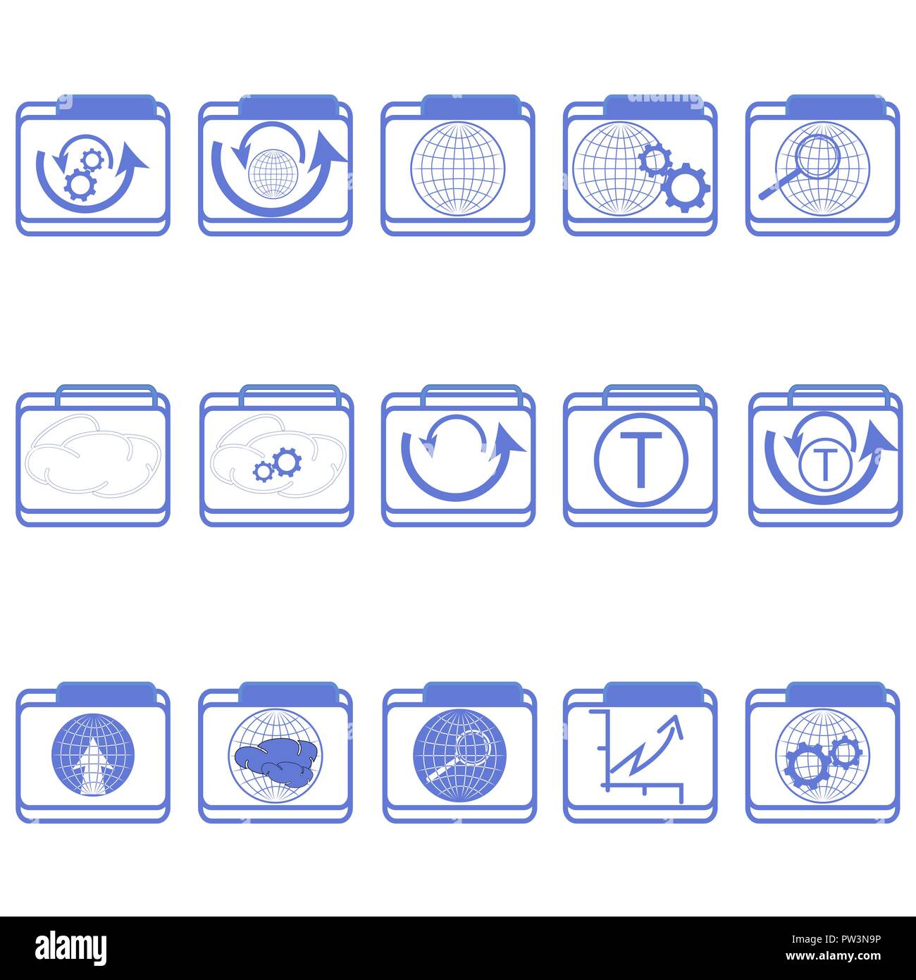 Set of linear icons on SEO optimization theme, search analysis ...