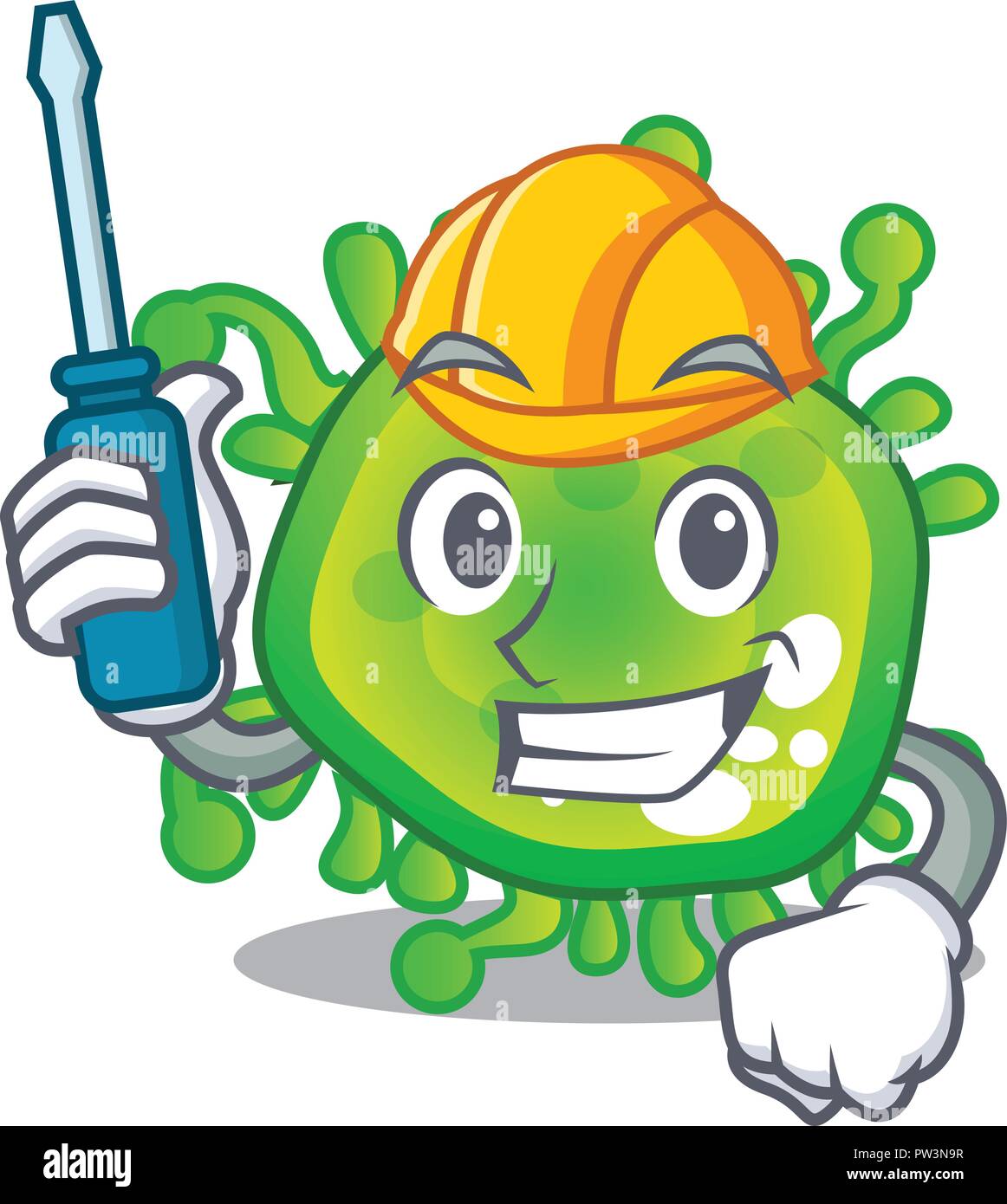 Automotive virus cells bacteria microbe isolated mascot Stock Vector ...