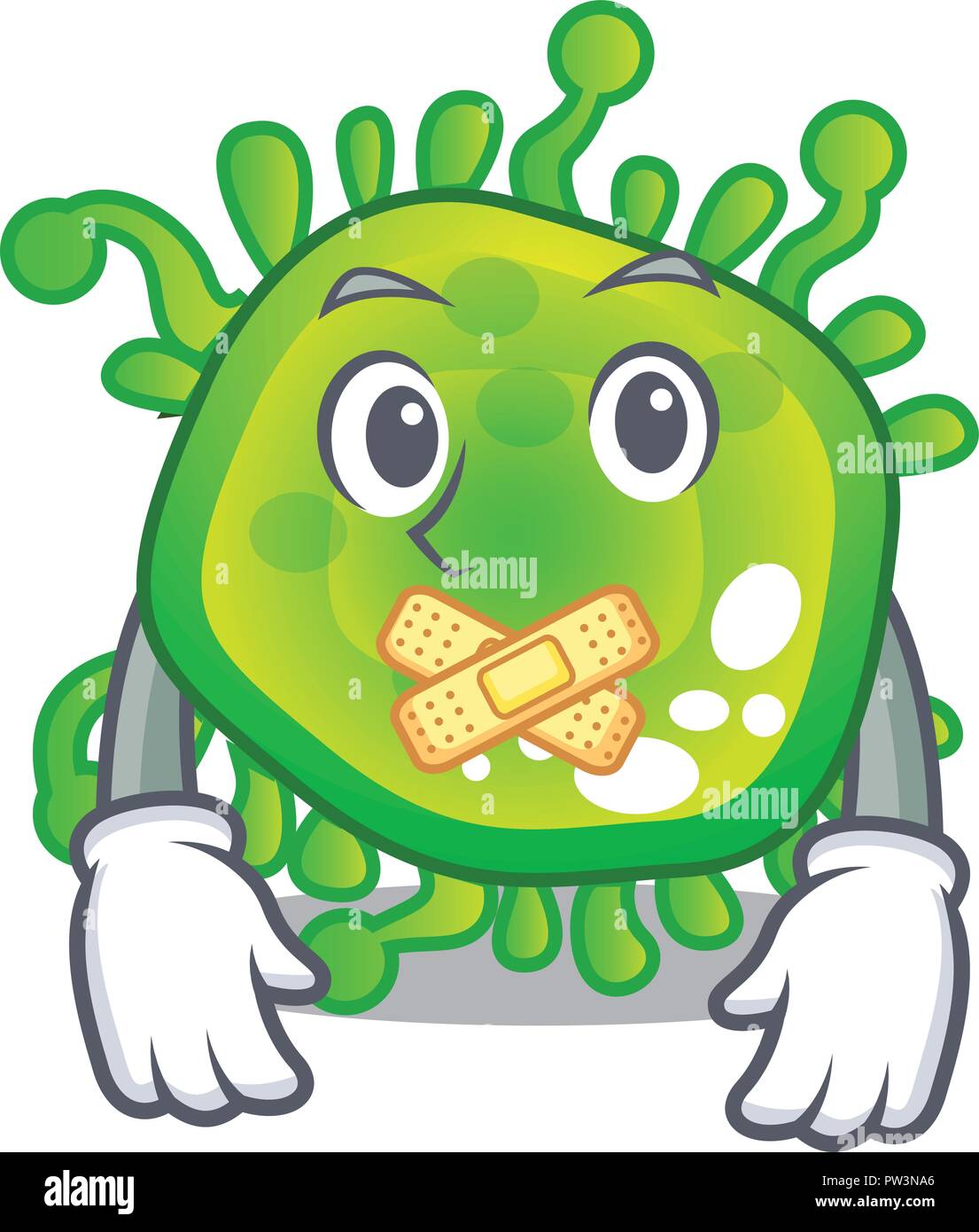 Silent virus cells bacteria microbe isolated mascot Stock Vector Image ...