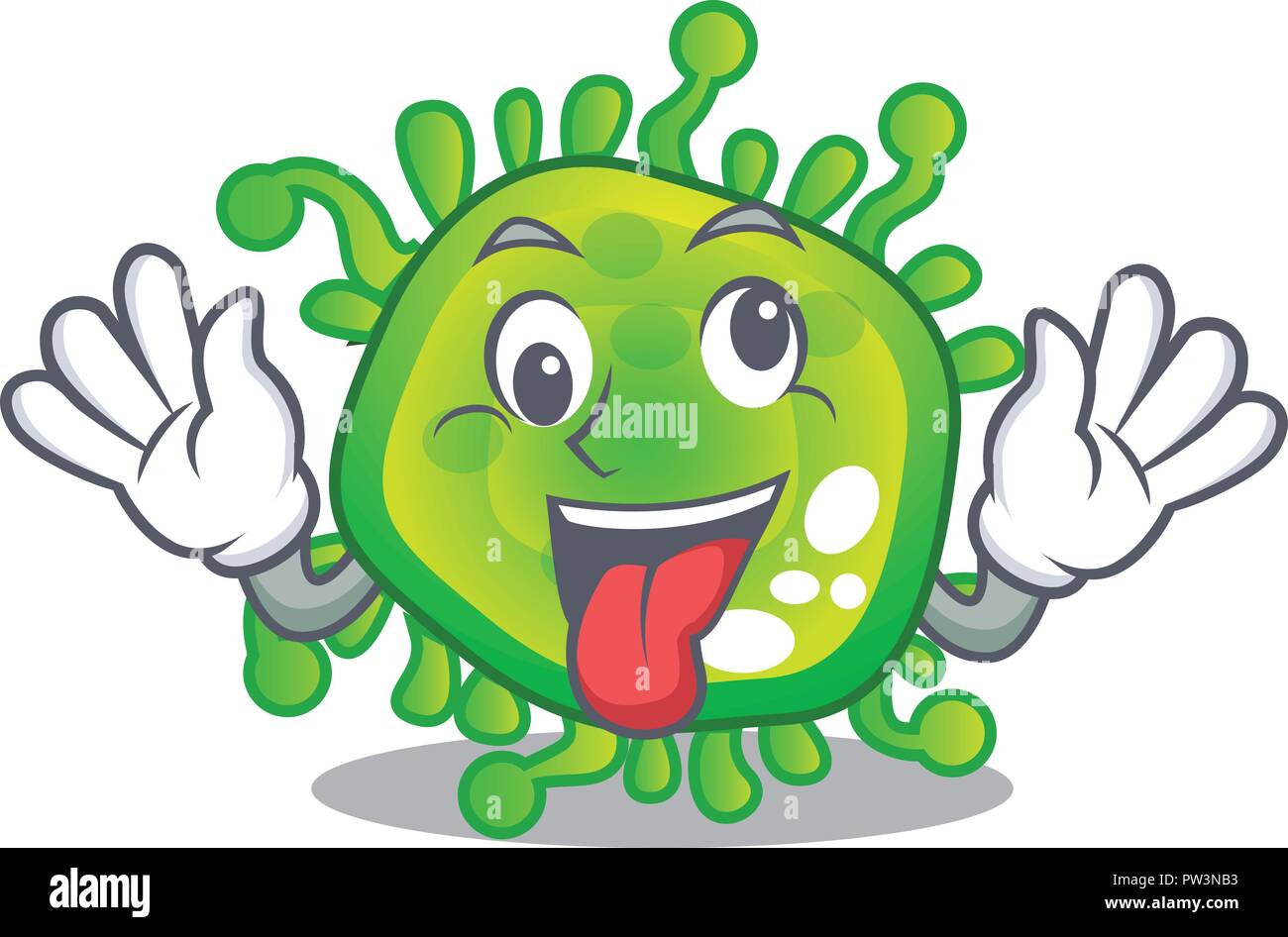 Crazy virus cells bacteria microbe isolated mascot Stock Vector Image ...
