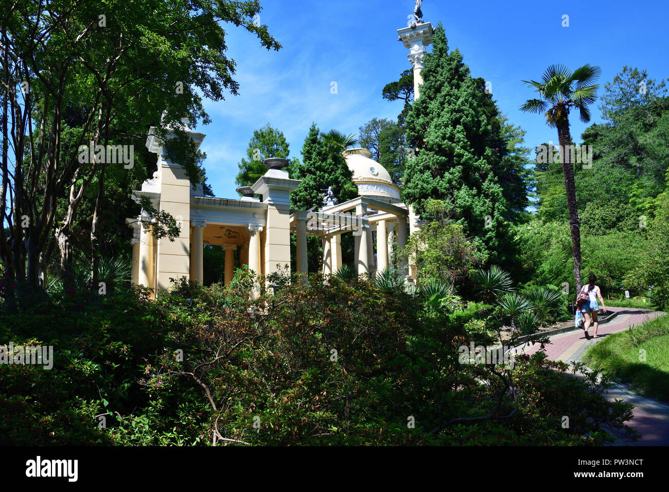 Sochi, Russia - June 5. 2018. Greek arbor in the arboretum Stock Photo ...