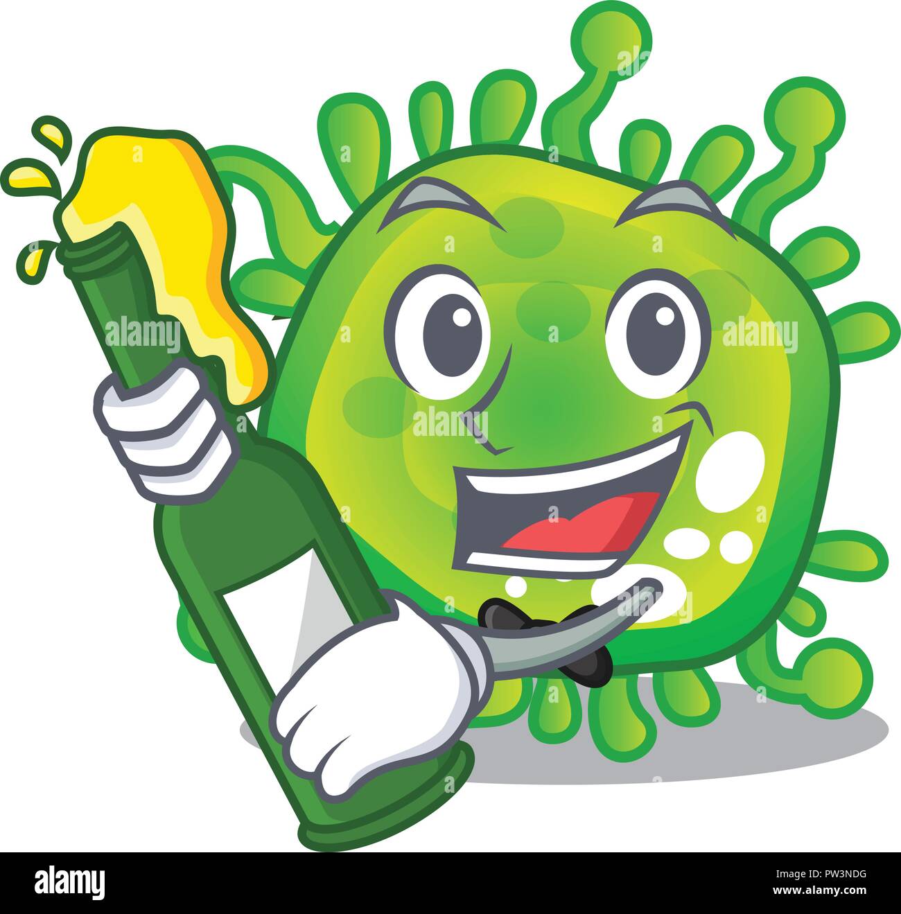 With beer virus cells bacteria microbe isolated mascot Stock Vector ...
