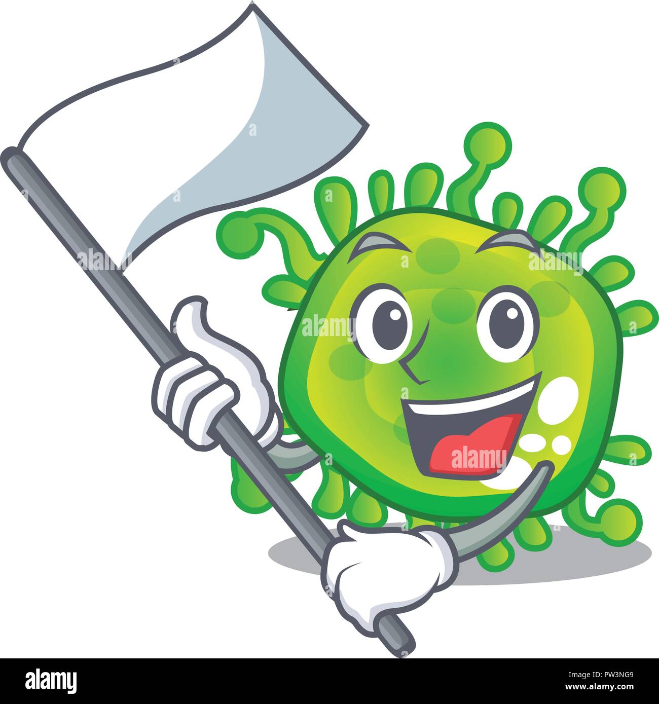 With flag virus cells bacteria microbe isolated mascot Stock Vector ...