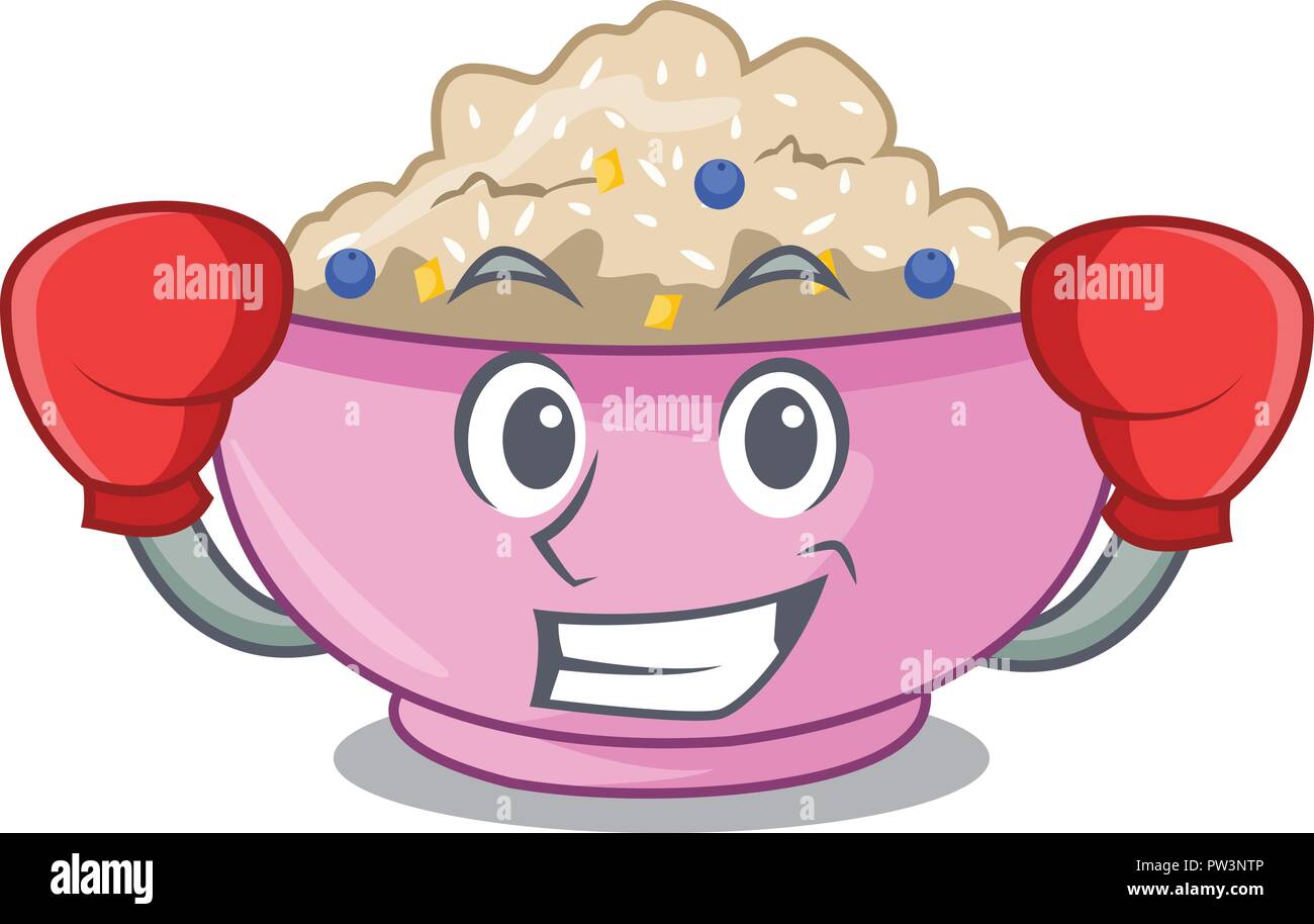 Boxing character a bowl of oatmeal porridge Stock Vector Image & Art ...