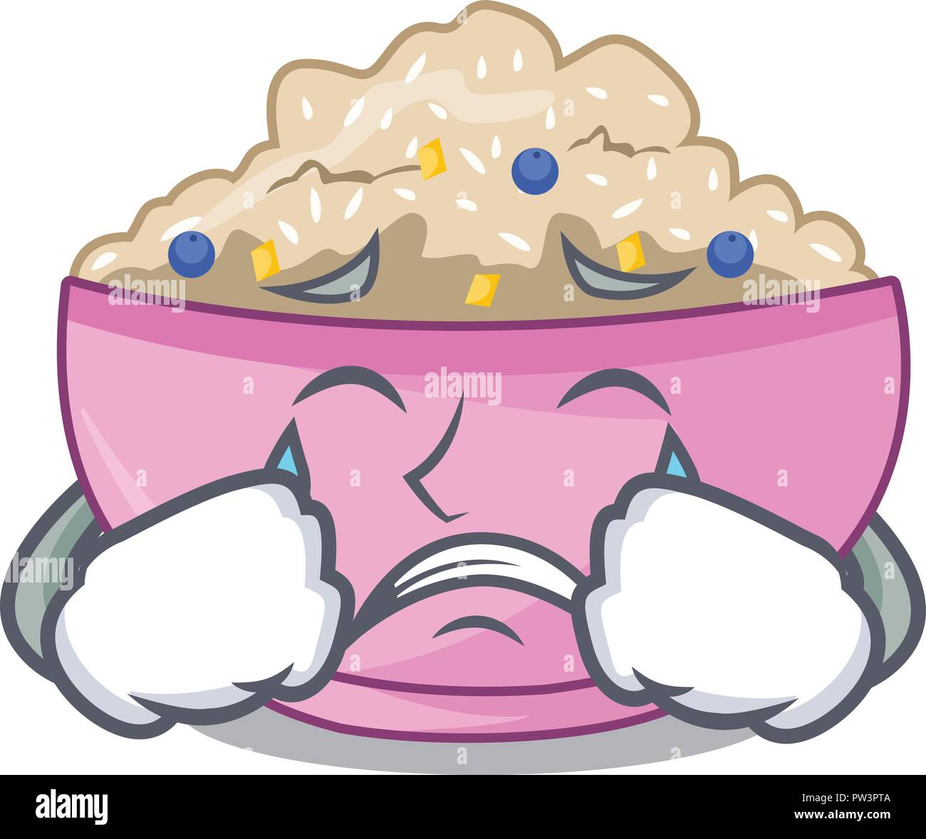 Crying porridge breakfast in cartoon dining table Stock Vector Image ...