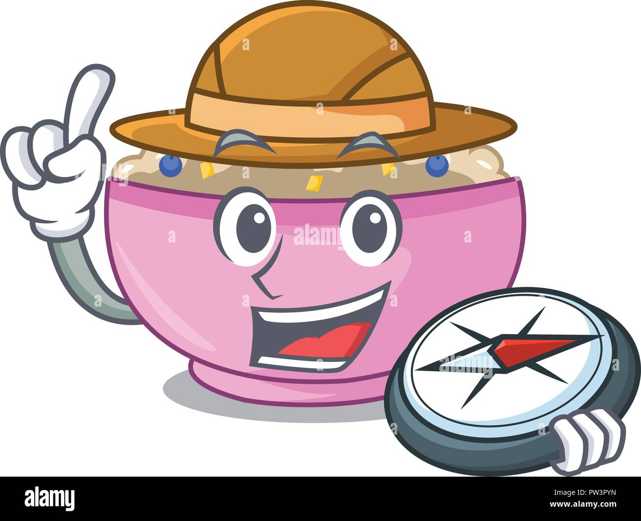 Explorer porridge breakfast in cartoon dining table Stock Vector Image ...