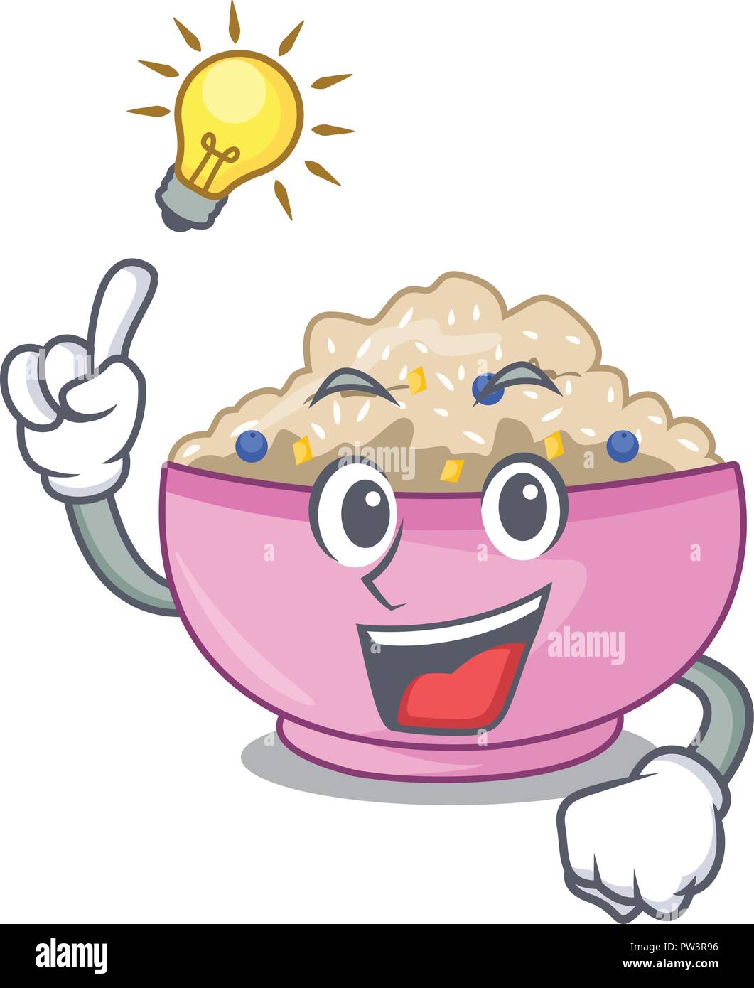 Have an idea cooked whole porridge oats in cartoon pan Stock Vector ...