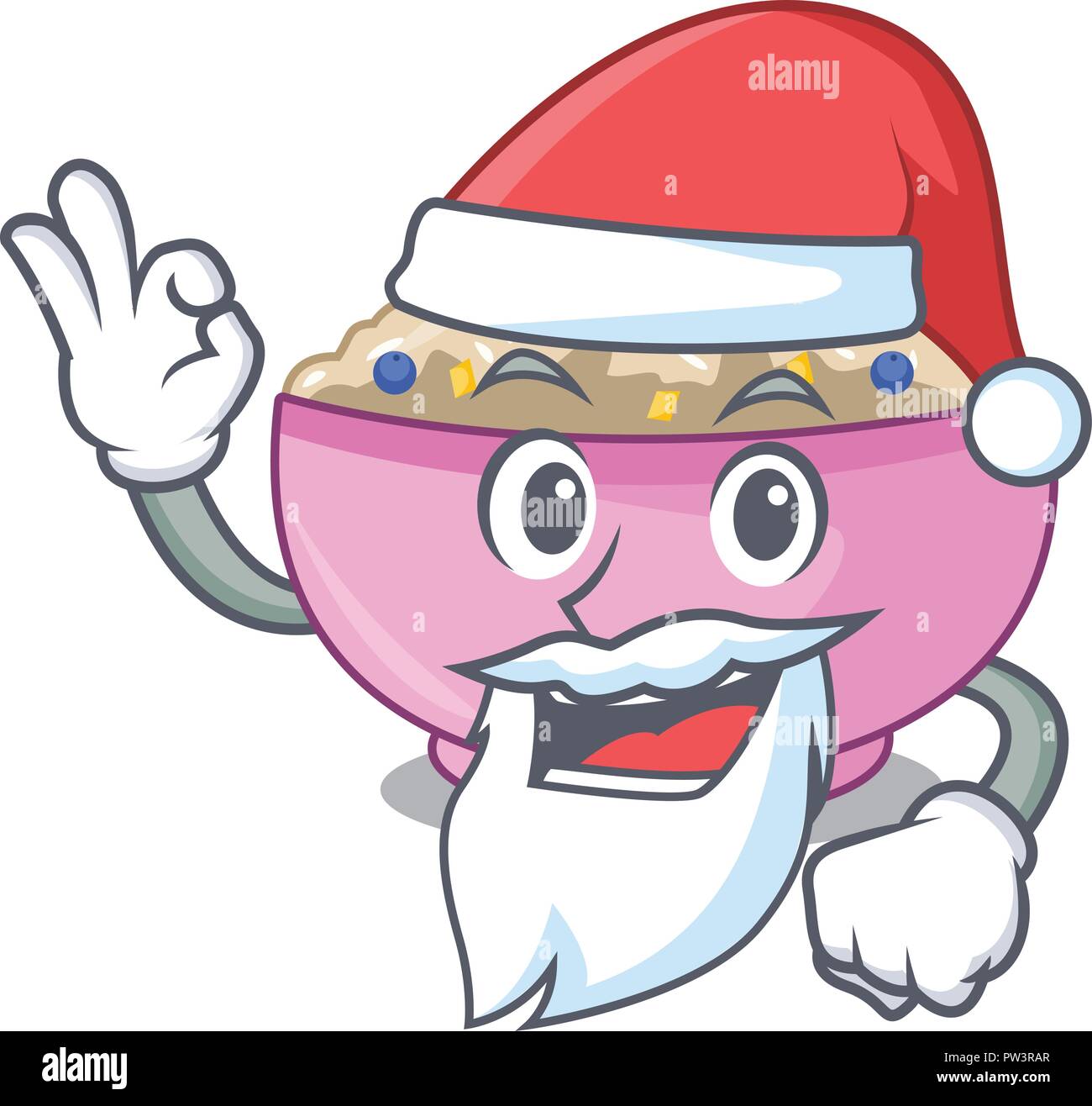 Santa cooked whole porridge oats in cartoon pan Stock Vector Image ...