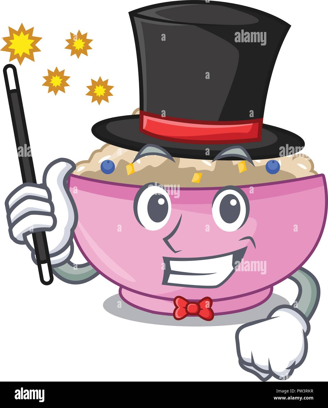 Magician cooked whole porridge oats in cartoon pan Stock Vector Image ...