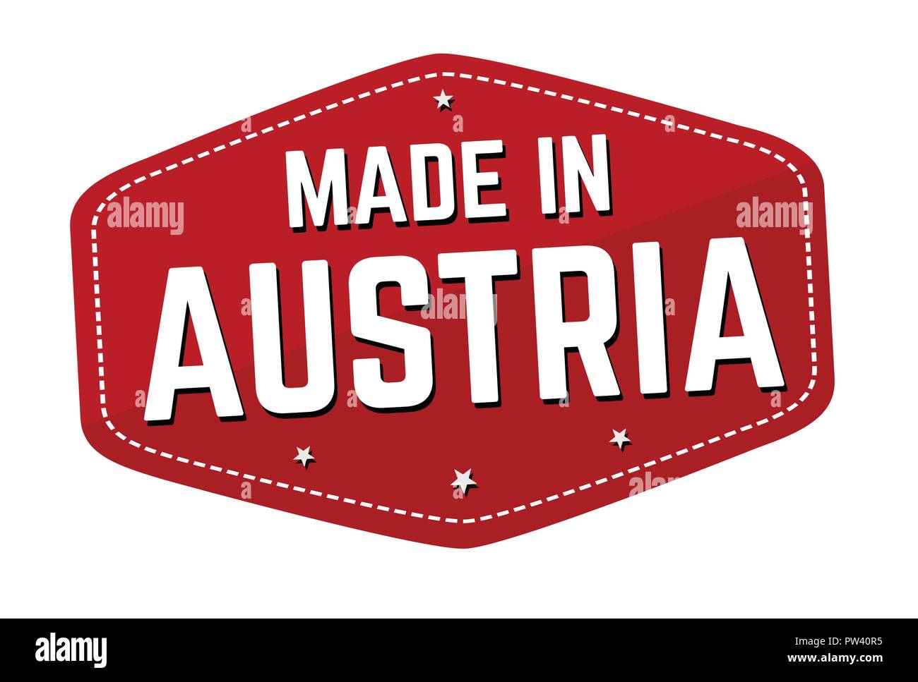 Made in Austria label or sticker on white background, vector ...