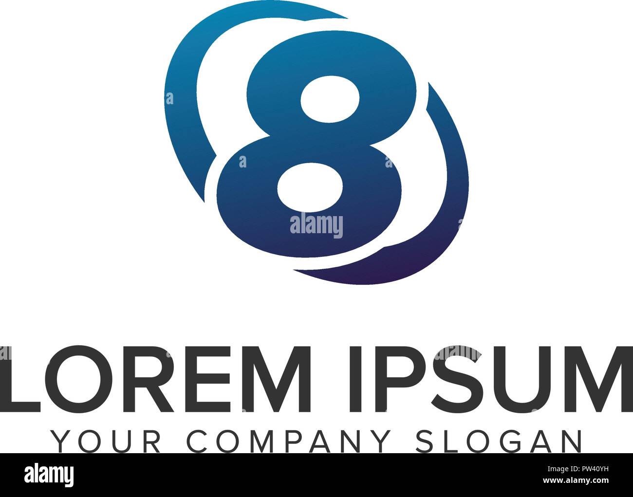 Creative modern Number 8 Logo design concept template . fully editable ...