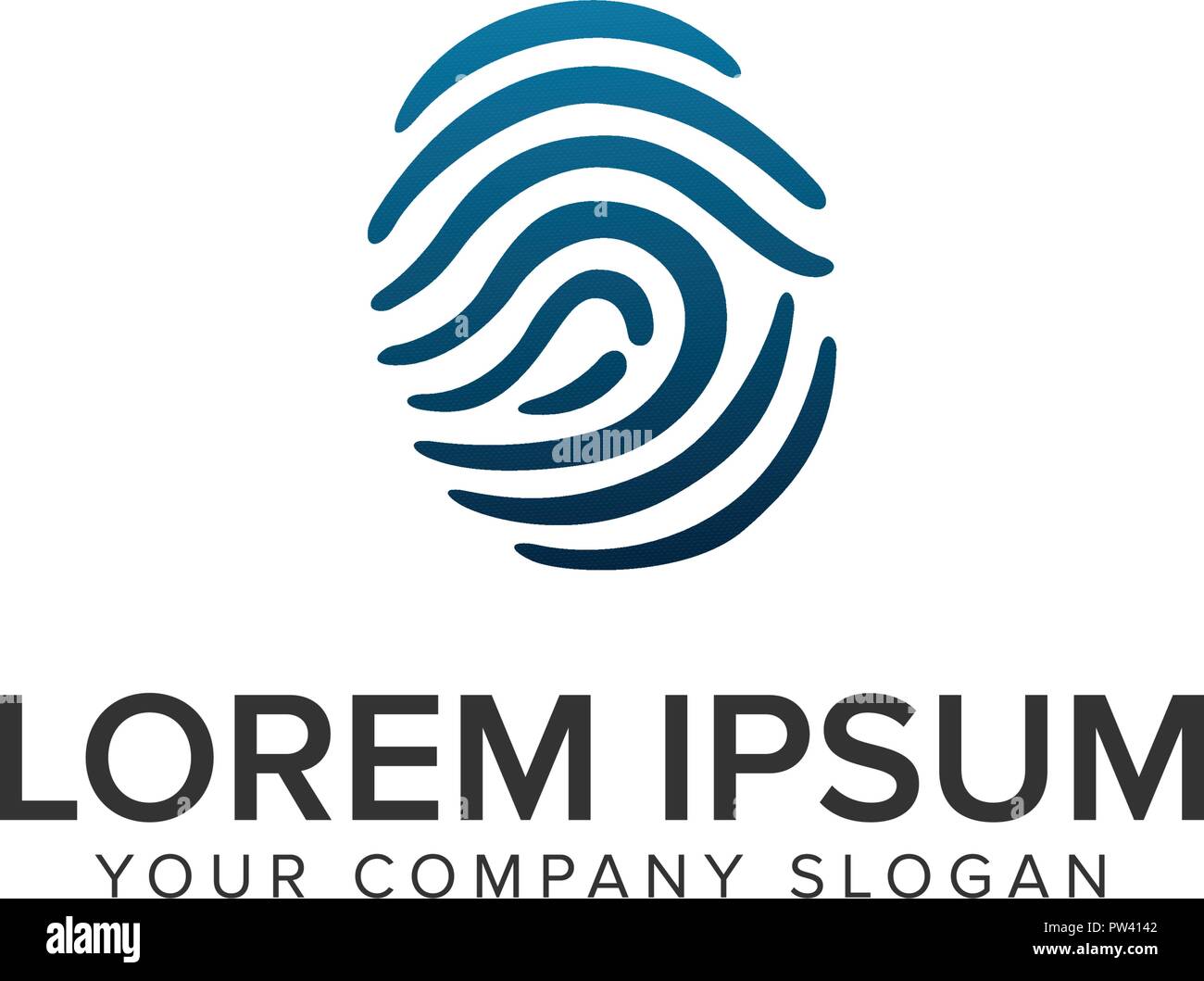 finger Print security logo design concept template. fully editable ...