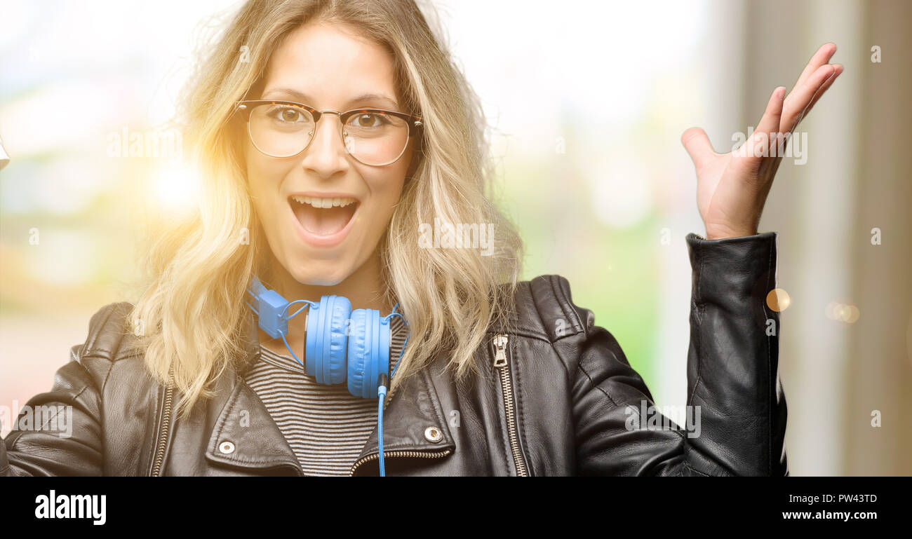Friendly surprised woman student hi-res stock photography and images ...