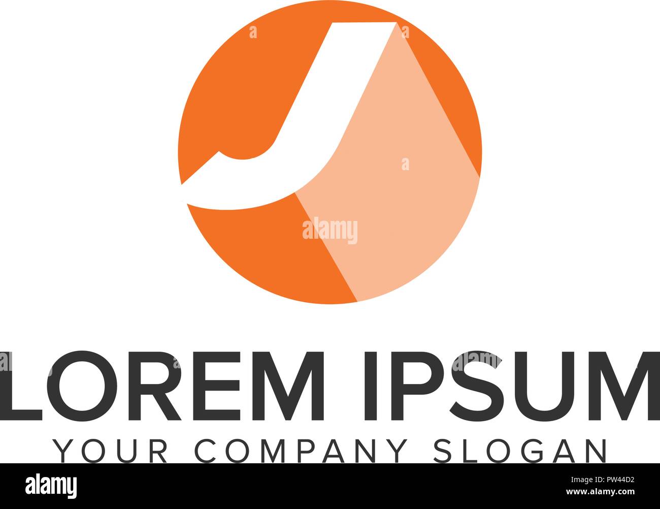 letter J circle shadow logo. negative space design concept template ...