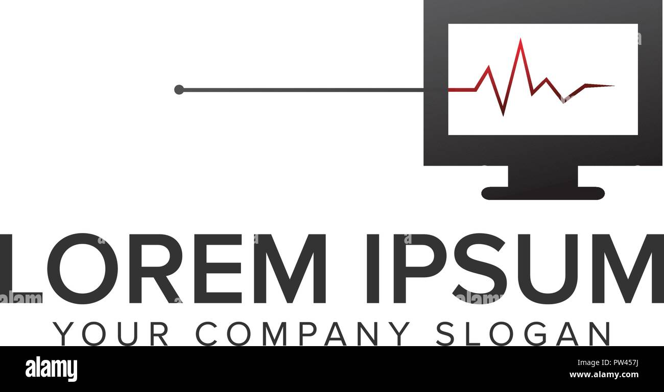 computer Diagnosis logo design concept template. fully editable vector ...