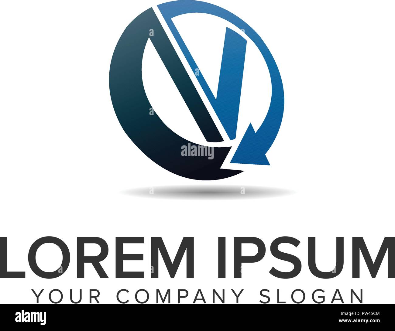 letter V modern circular logo design concept template. fully editable ...