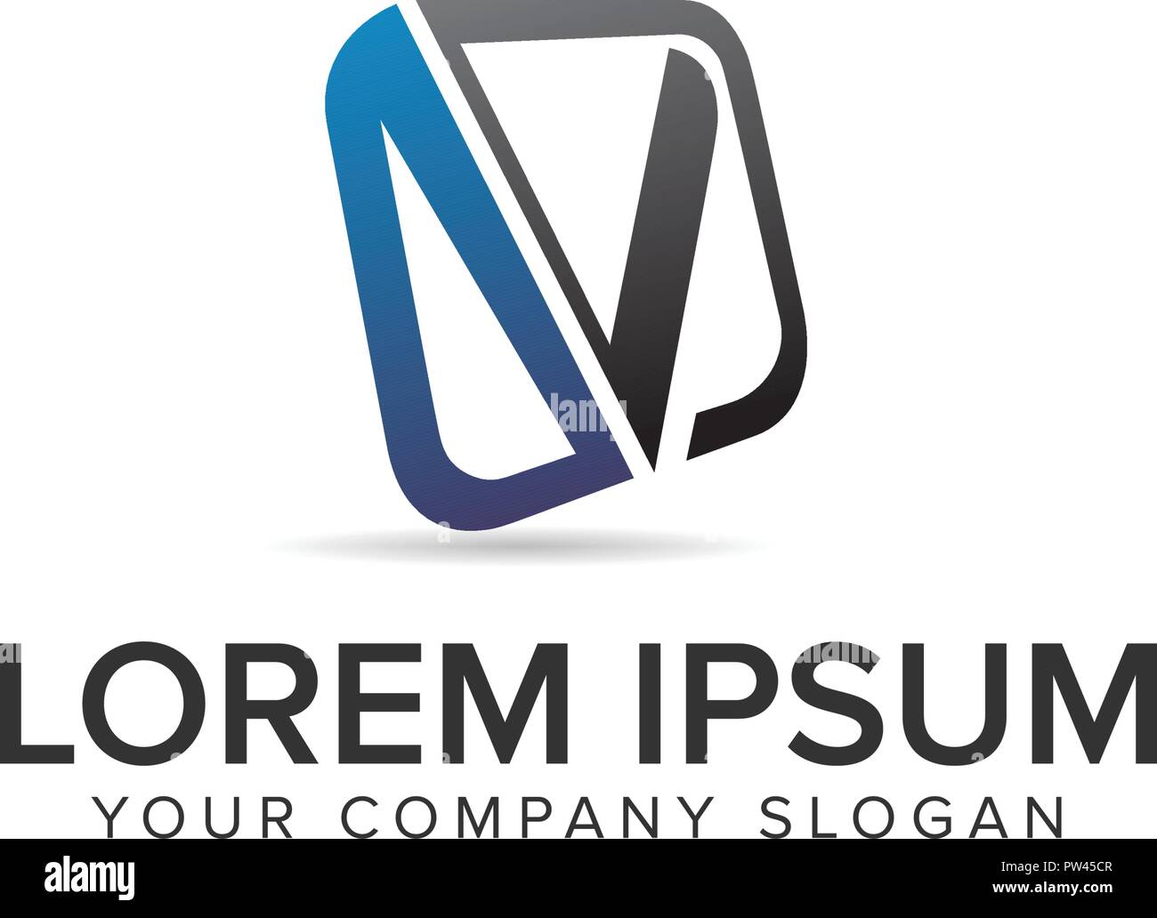 letter V modern square logo design concept template. fully editable ...