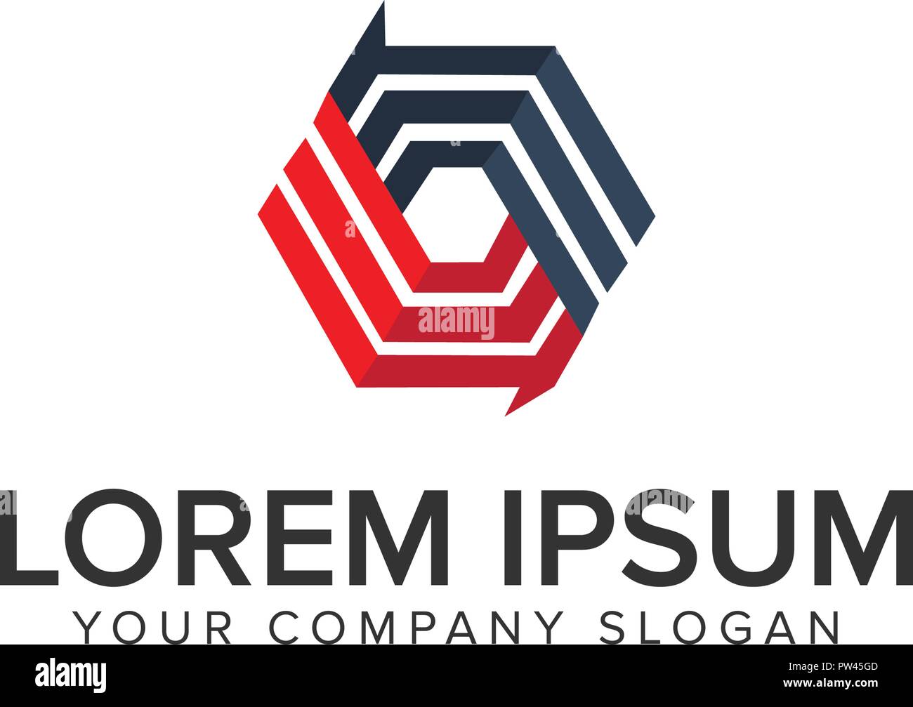 Abstract hexagonal logo design concept template. fully editable vector ...