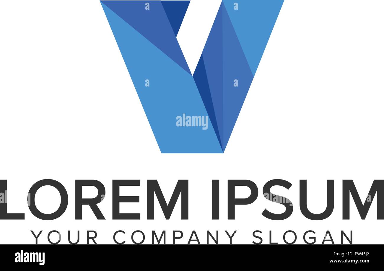 Modern letter V technology business Logo design concept template design ...