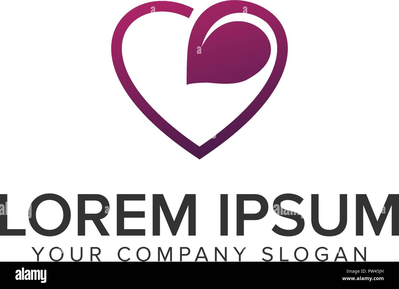 Love leaf logo design concept template. fully editable vector Stock ...