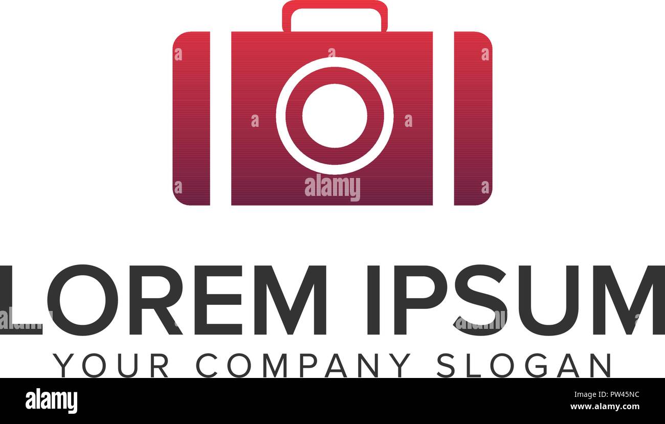 Camera bag logo. travel design concept template. fully editable vector ...