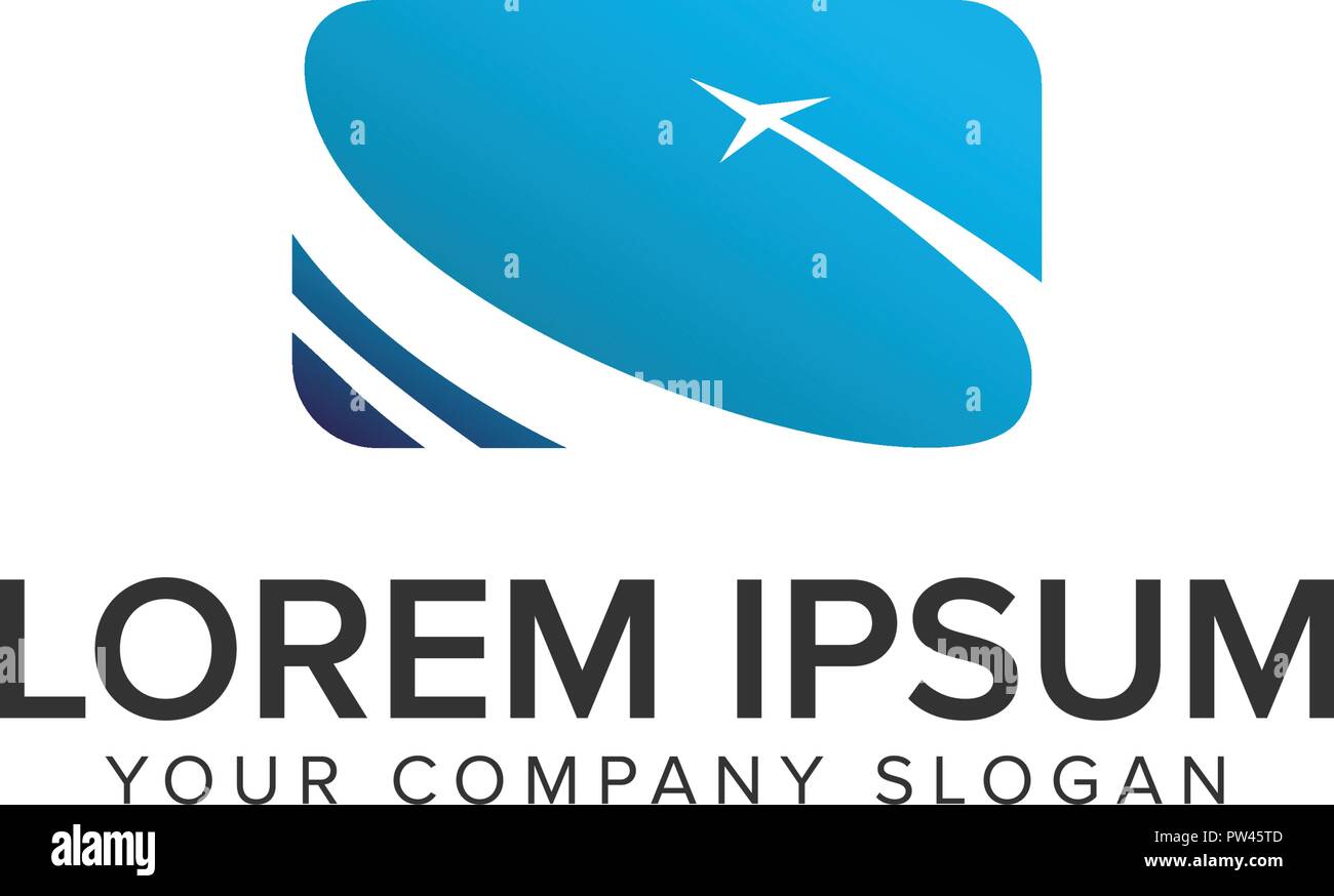 flying Airplane travel logo design concept template. fully editable ...