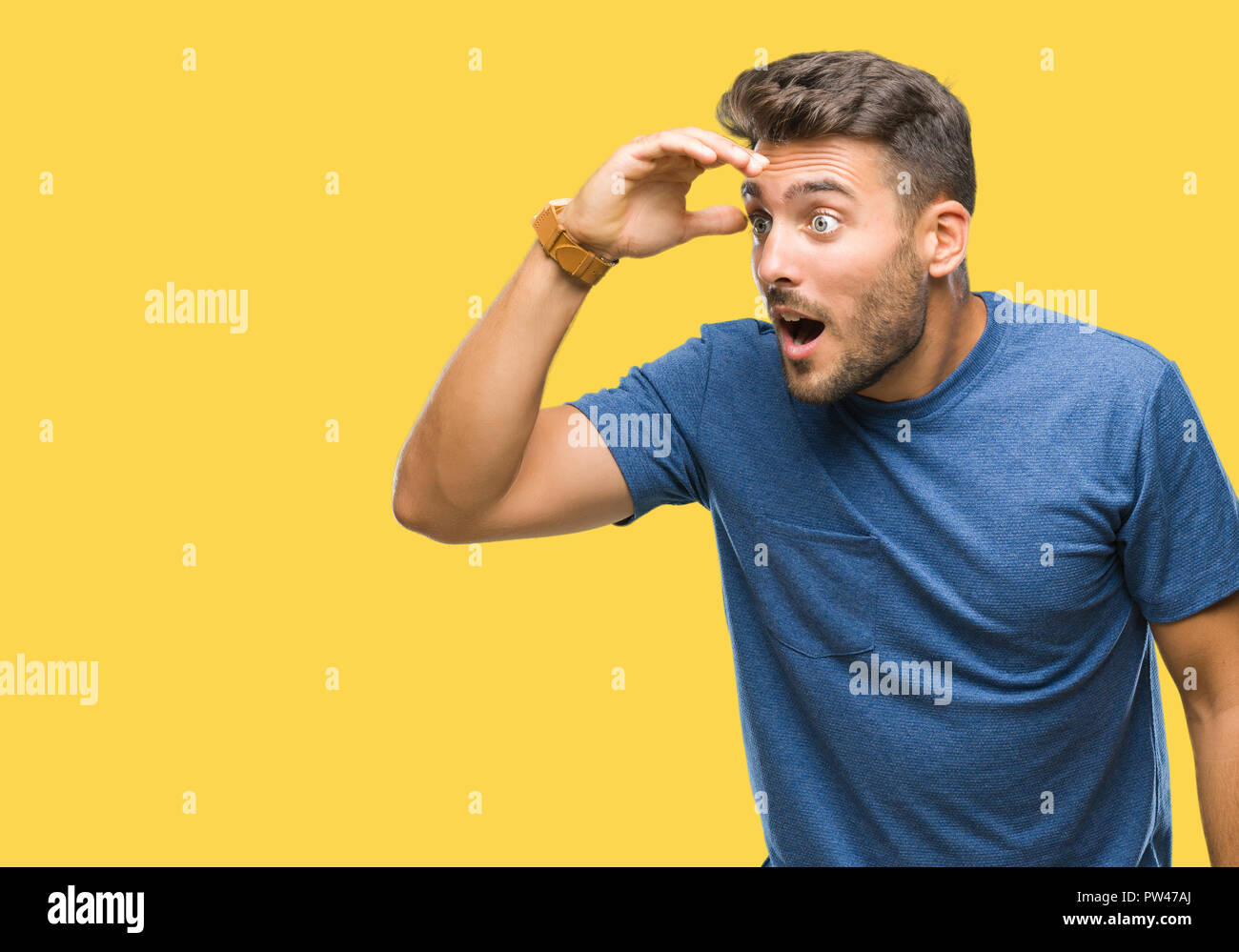 Young handsome man over isolated background very happy and smiling ...