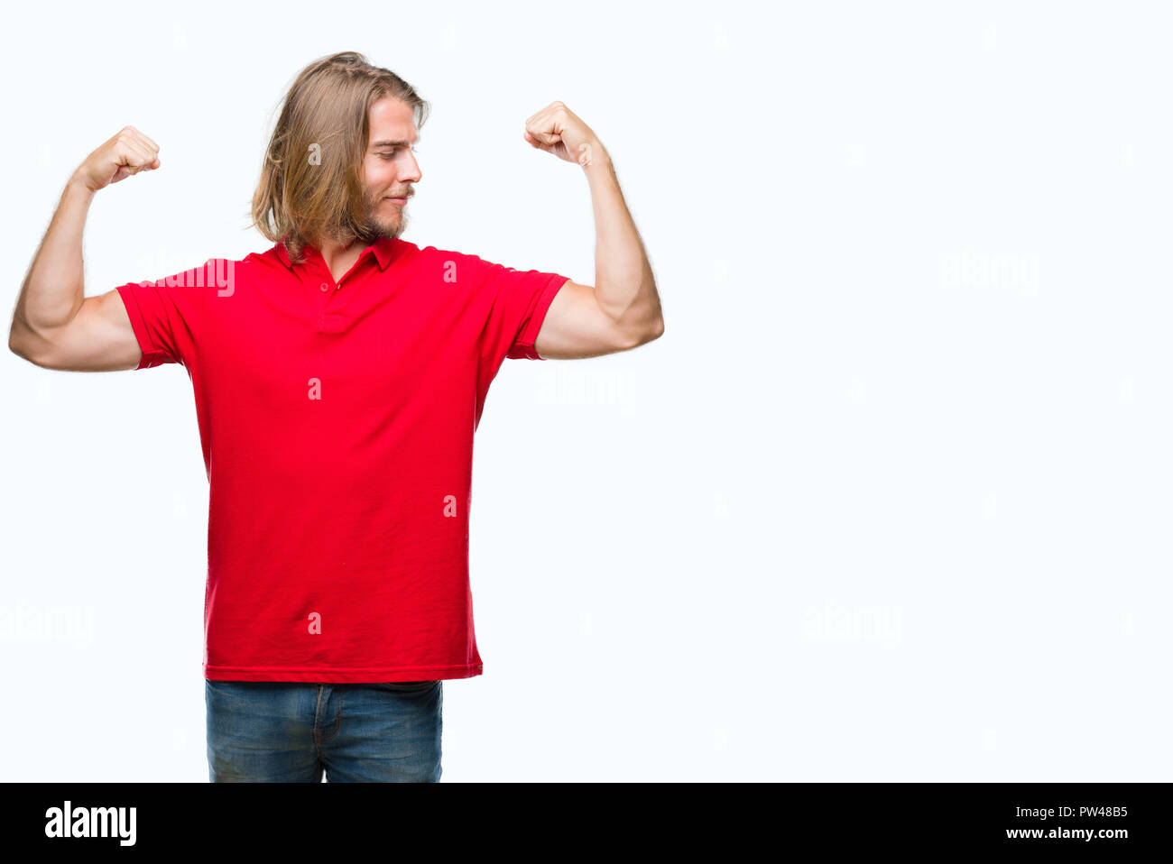 Muscles man long hair Cut Out Stock Images & Pictures - Alamy