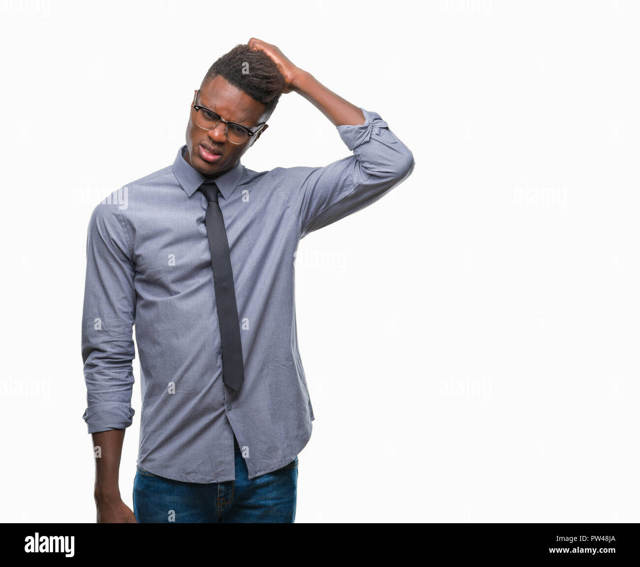 Black background funny doubtful Cut Out Stock Images & Pictures - Alamy