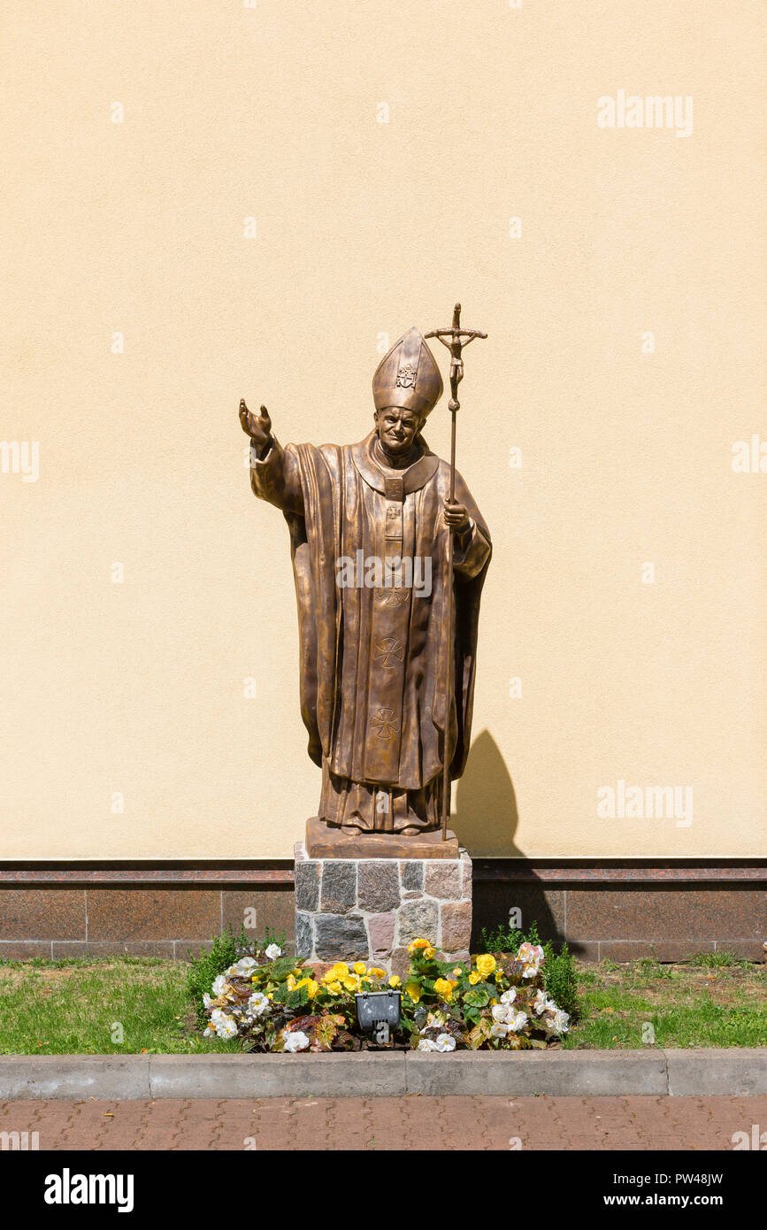 Pope John Paul, statue of Pope John Paul II sited outside the Apostolic ...