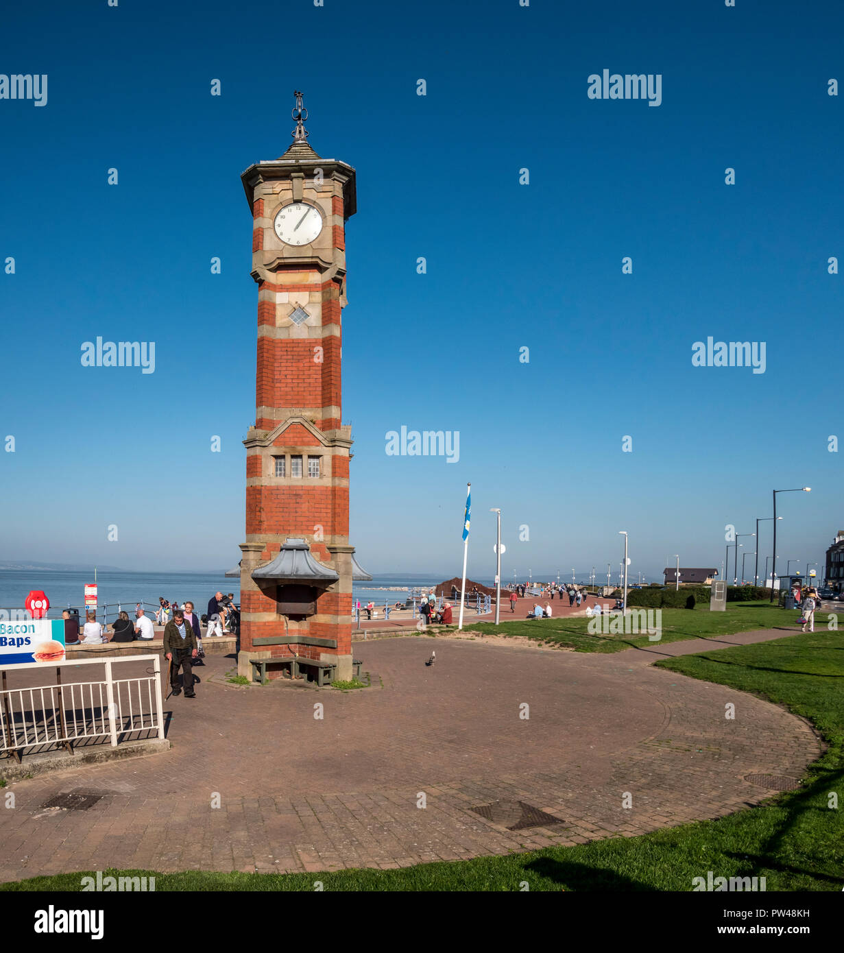 Morecambe Bay Clock Tower on Morecambe Promenade Stock Photo - Alamy