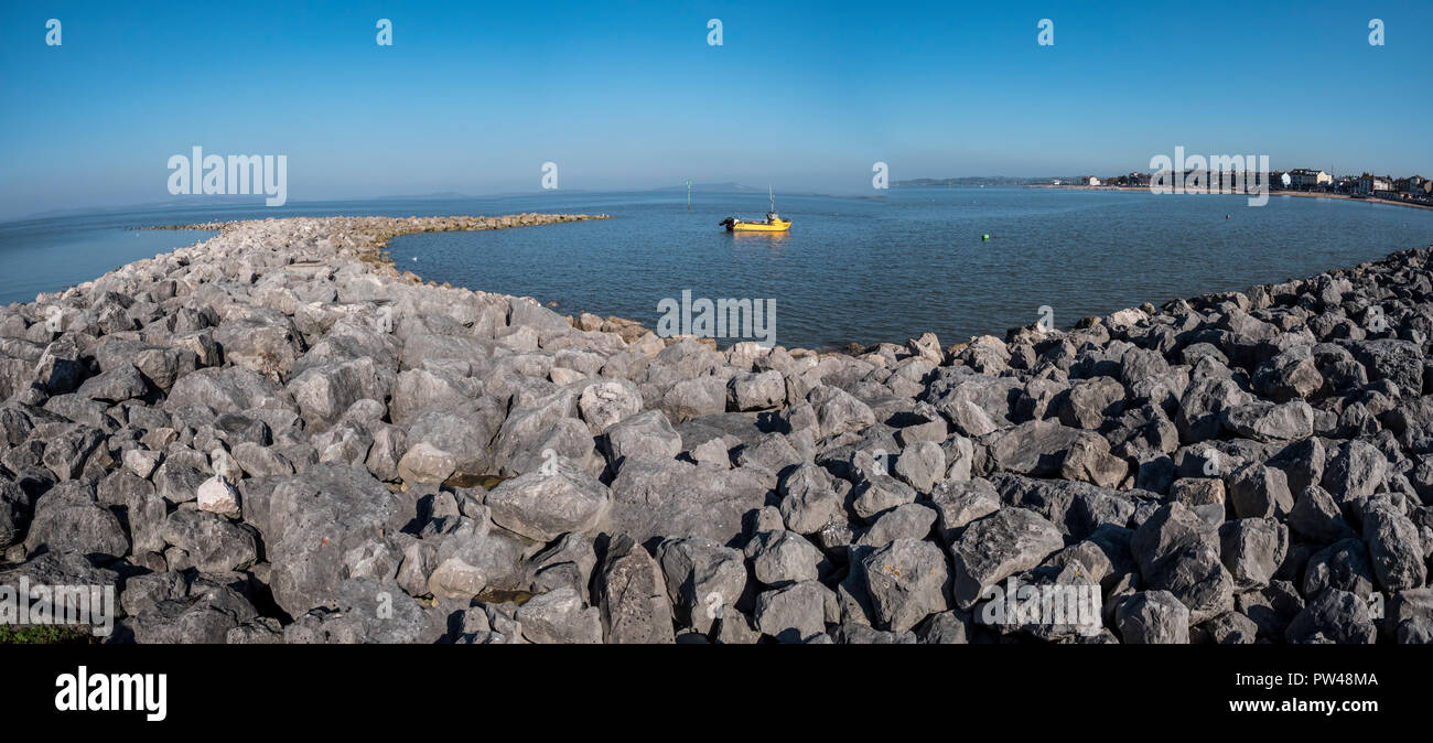 Sea defence boulders along Morecambe Promenade Stock Photo - Alamy