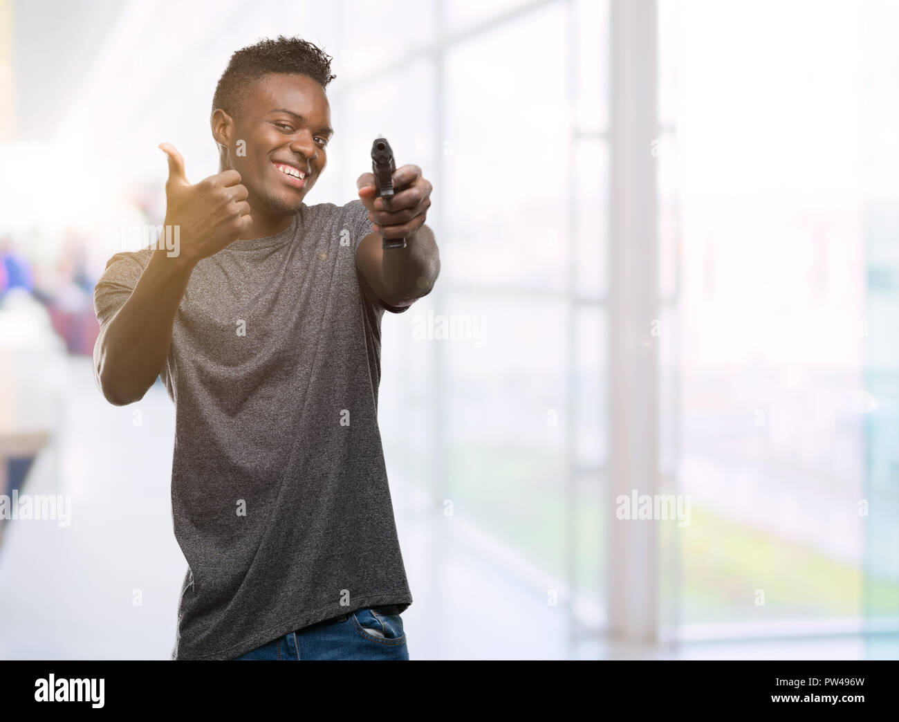 Black Guy Pointing Gun